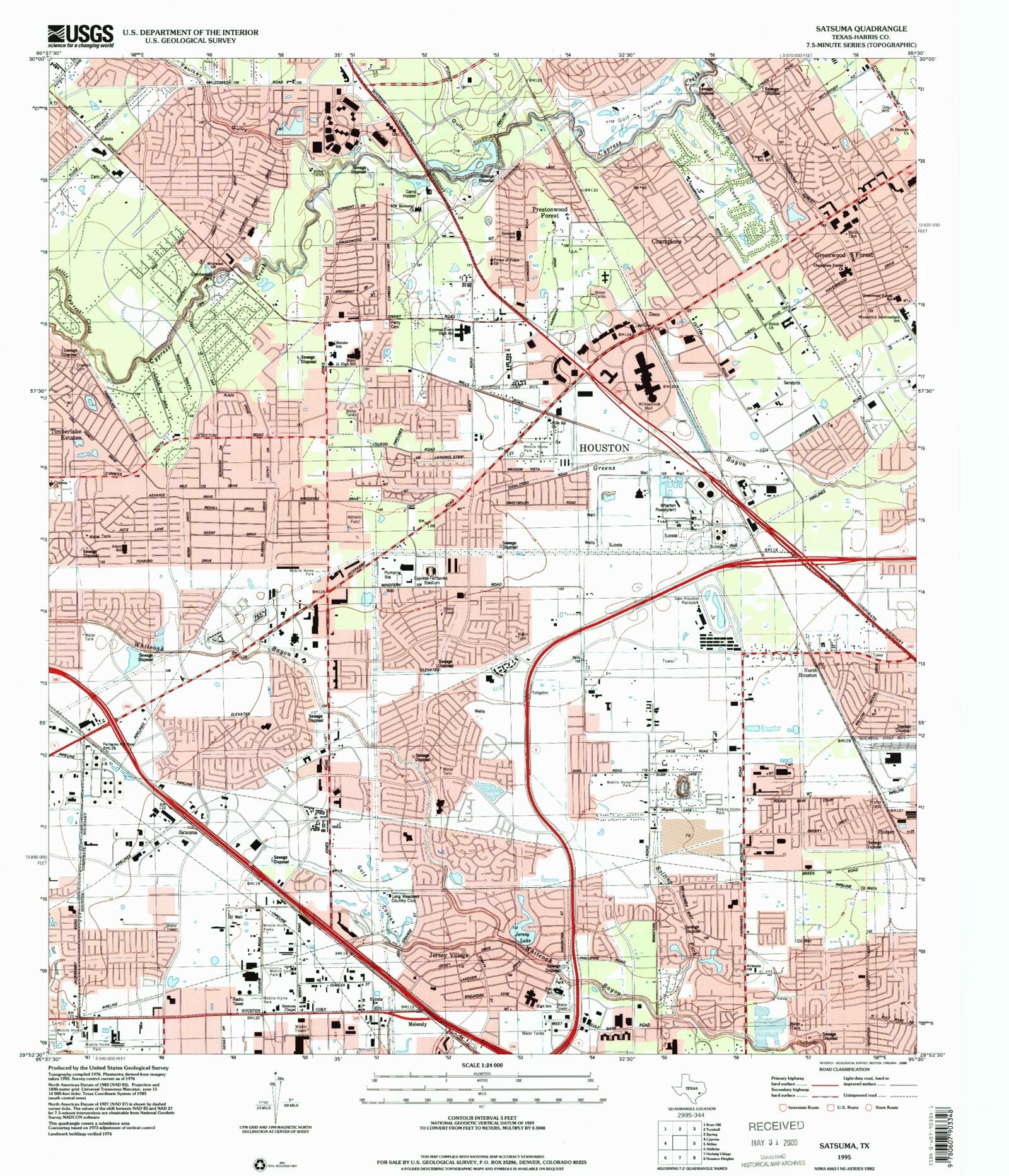 Classic USGS Satsuma Texas 7.5'x7.5' Topo Map – MyTopo Map Store
