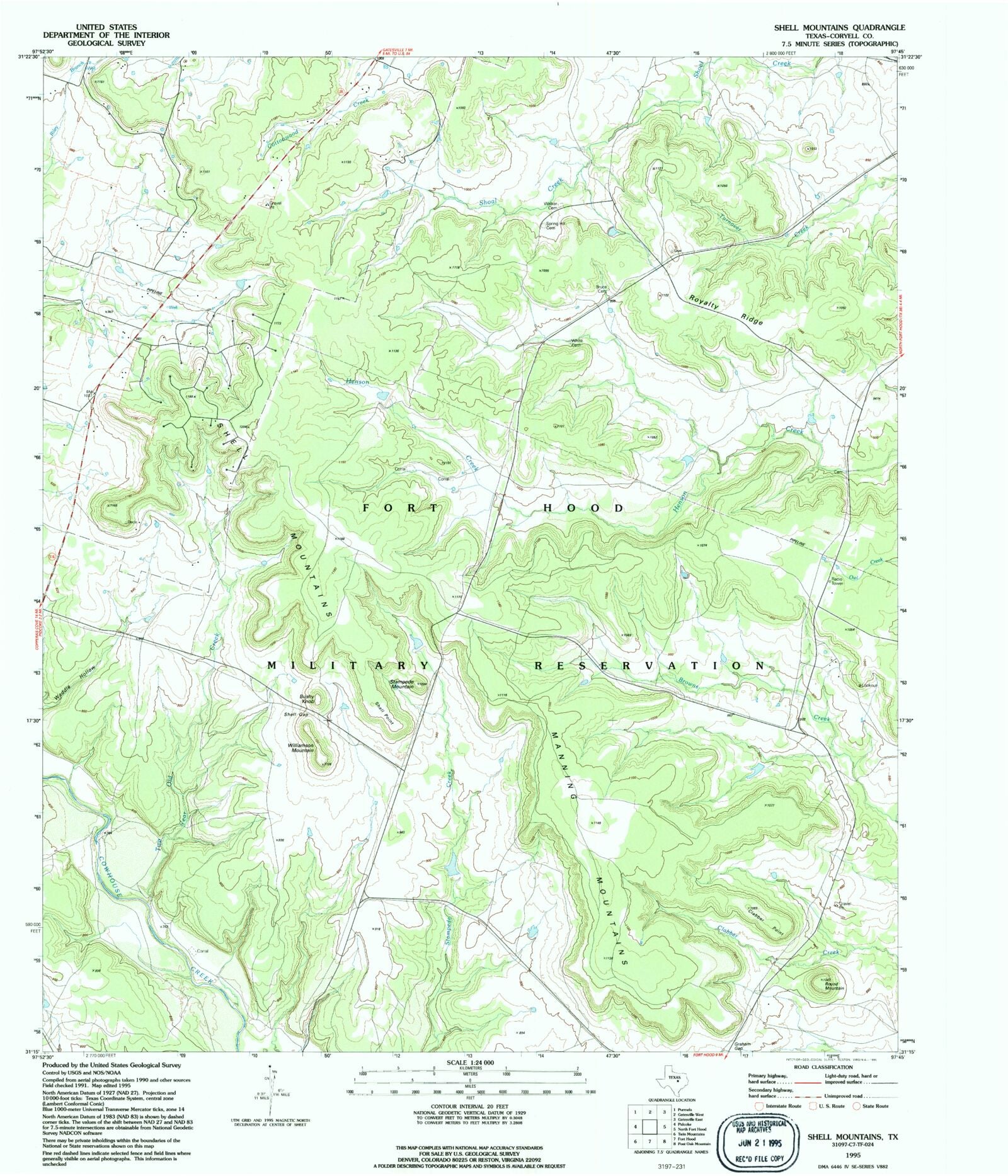 Classic USGS Shell Mountains Texas 7.5'x7.5' Topo Map – MyTopo Map Store