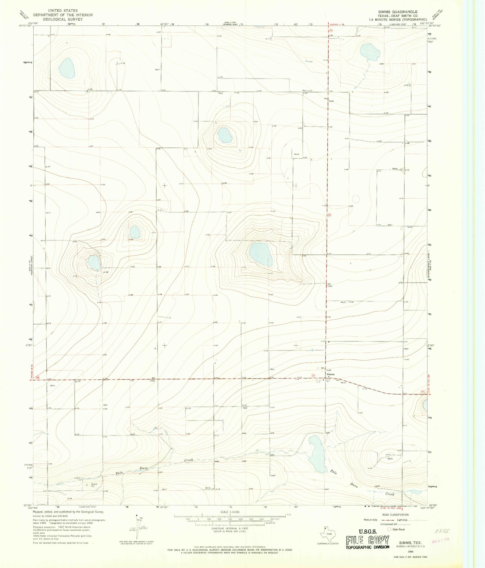 Classic USGS Simms Texas 7.5'x7.5' Topo Map – MyTopo Map Store