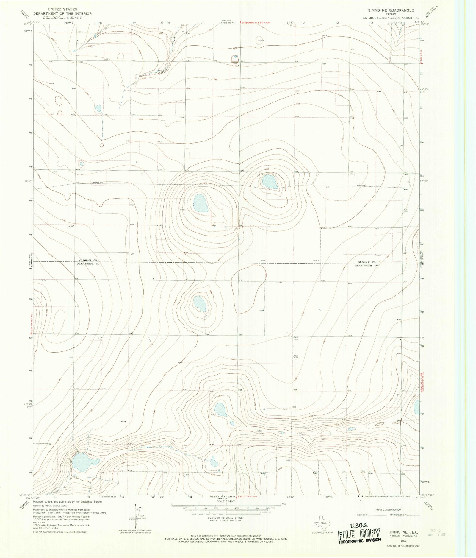 Classic USGS Simms NE Texas 7.5'x7.5' Topo Map – MyTopo Map Store