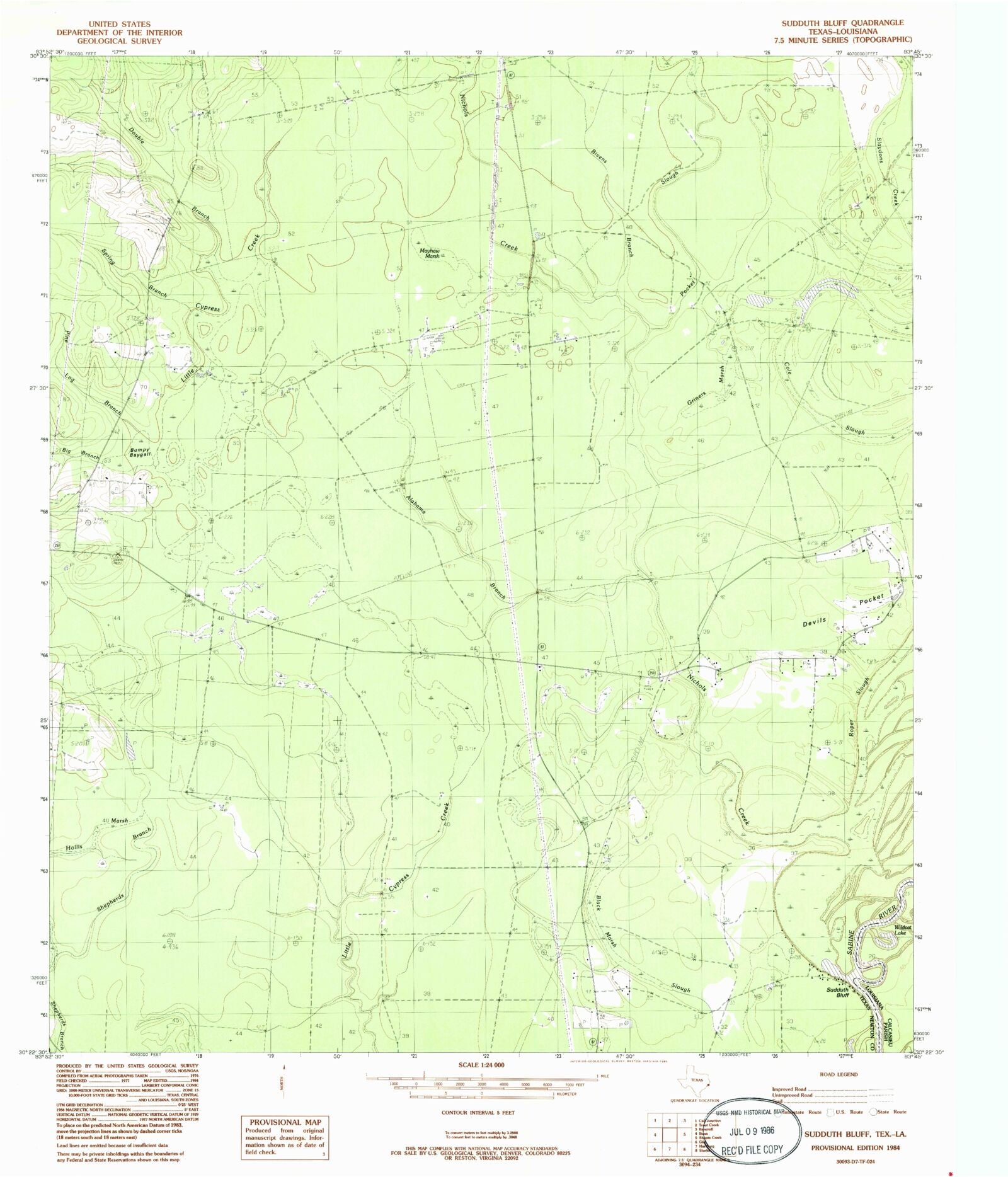 Classic USGS Sudduth Bluff Texas 7.5'x7.5' Topo Map – MyTopo Map Store
