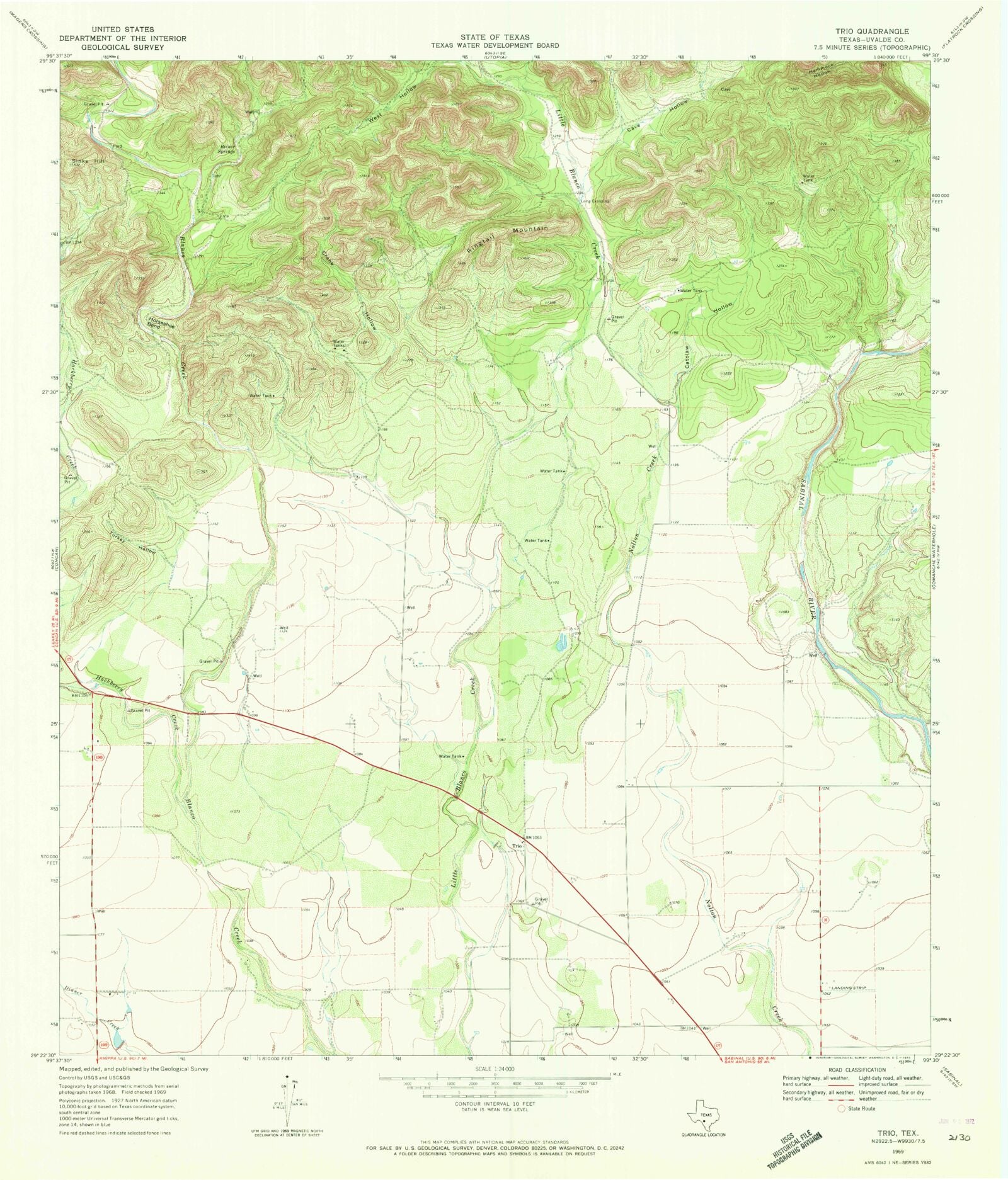 Classic USGS Trio Texas 7.5'x7.5' Topo Map – MyTopo Map Store