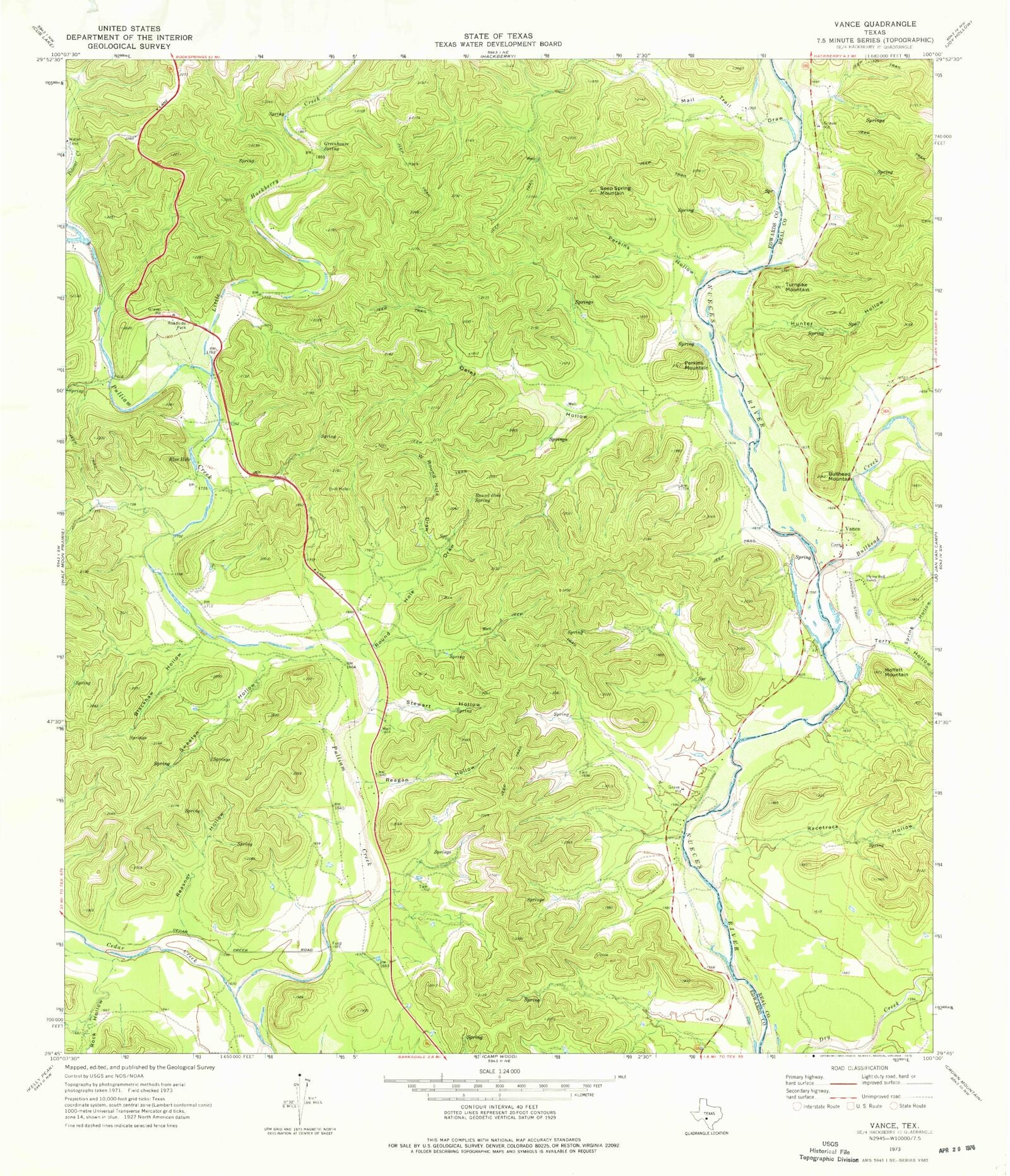 Classic USGS Vance Texas 7.5'x7.5' Topo Map – MyTopo Map Store