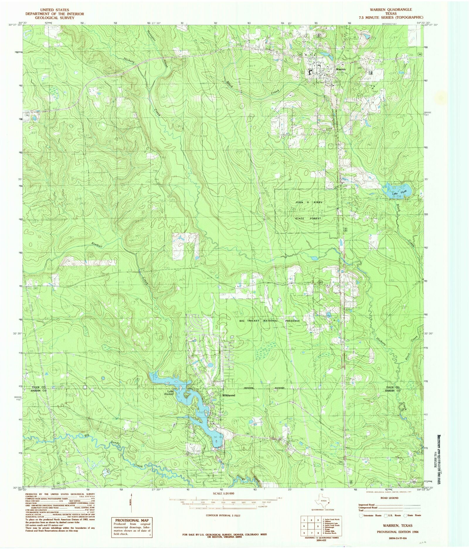 Classic USGS Warren Texas 7.5'x7.5' Topo Map – MyTopo Map Store