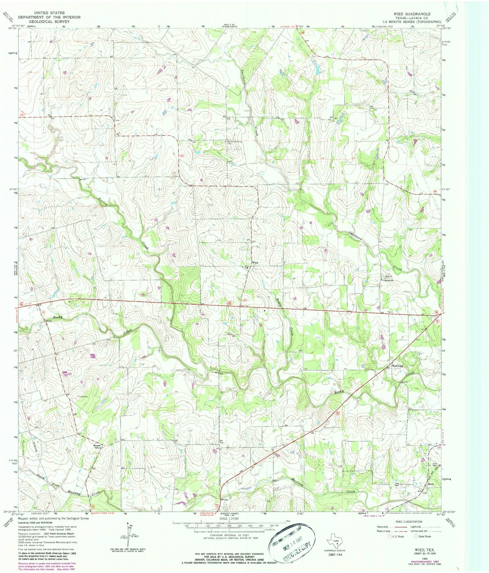 Classic USGS Wied Texas 7.5'x7.5' Topo Map – MyTopo Map Store
