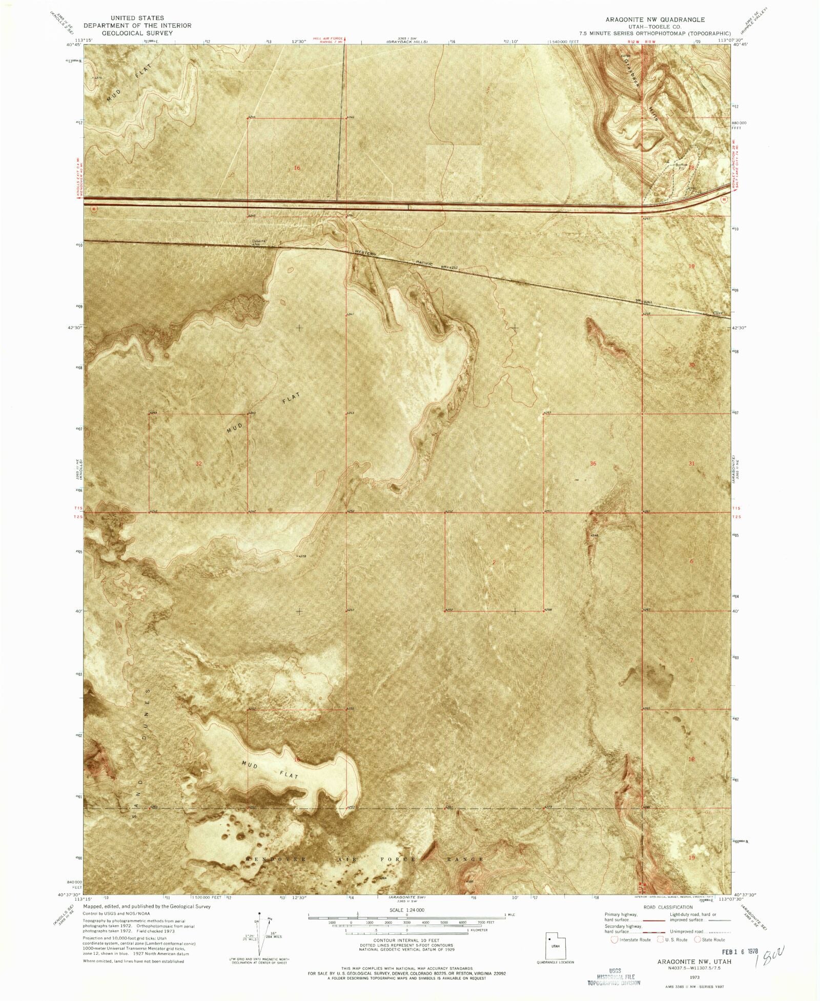 Classic USGS Aragonite NW Utah 7.5'x7.5' Topo Map – MyTopo Map Store