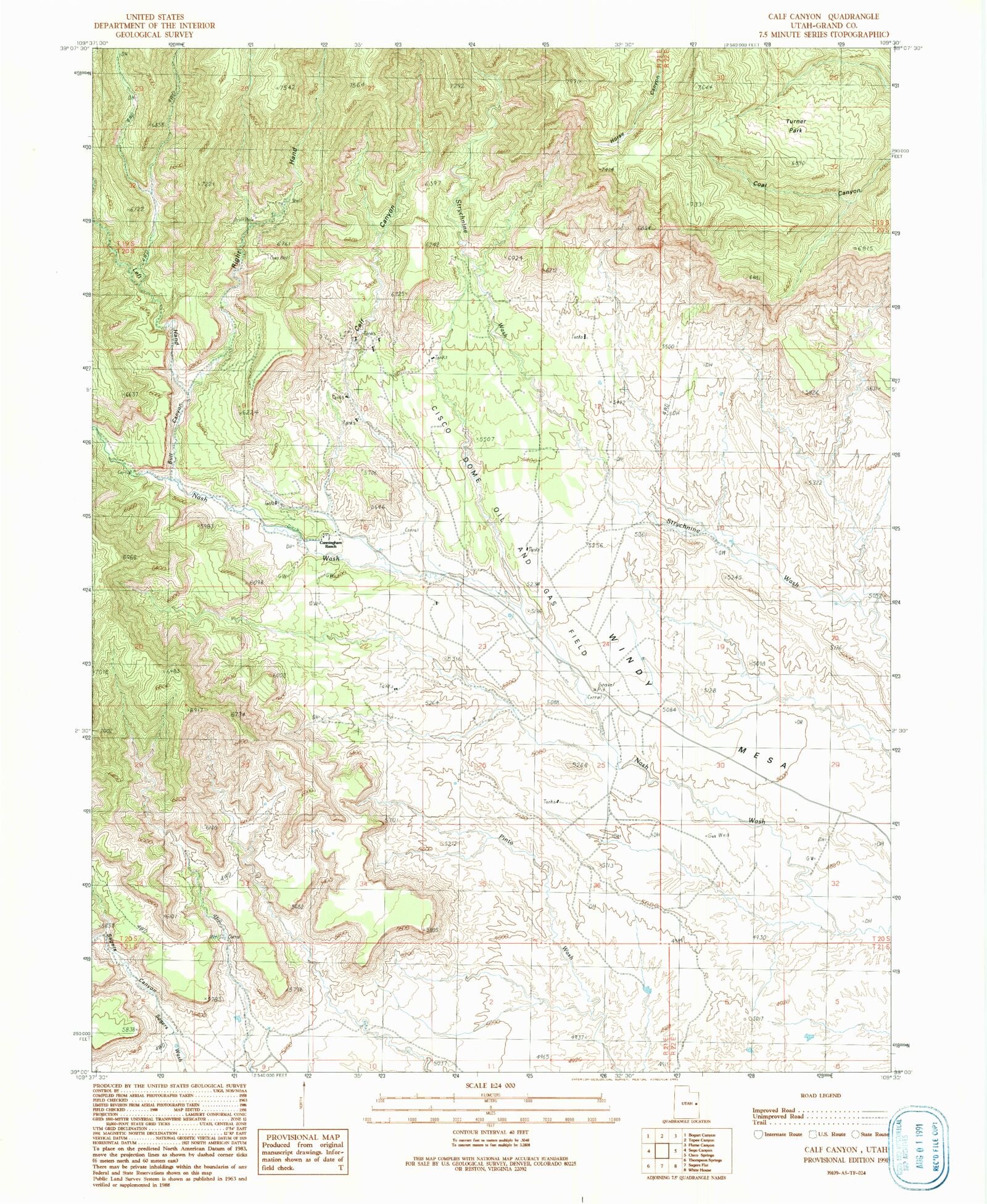Classic USGS Calf Canyon Utah 7.5'x7.5' Topo Map – MyTopo Map Store