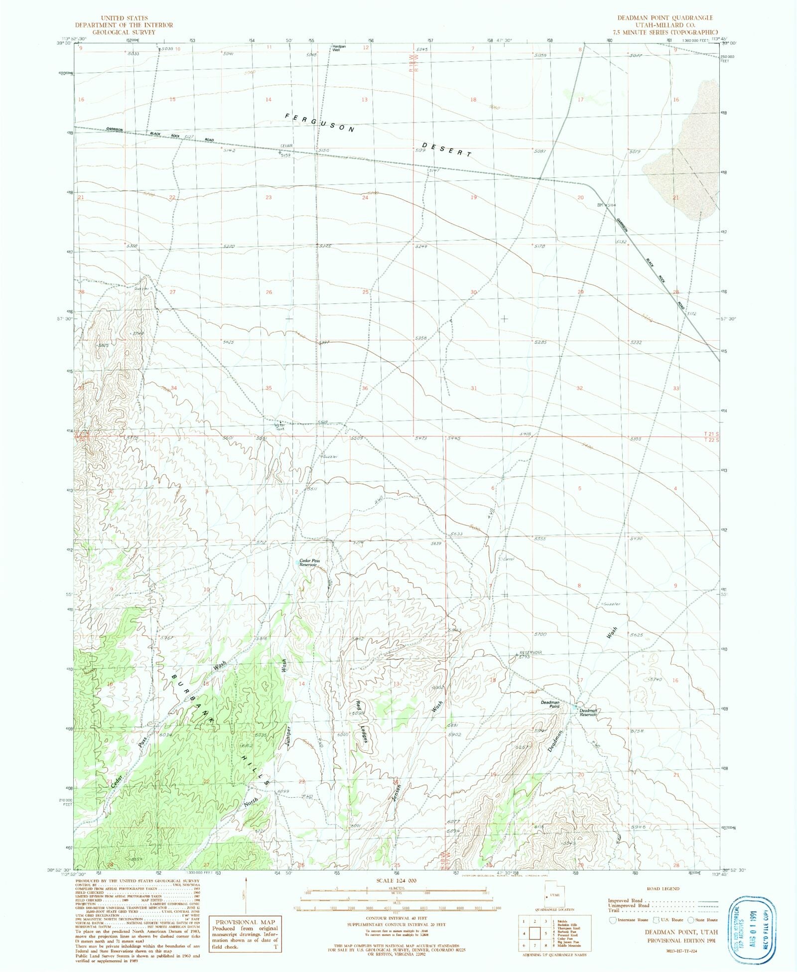 Classic USGS Deadman Point Utah 7.5'x7.5' Topo Map – MyTopo Map Store