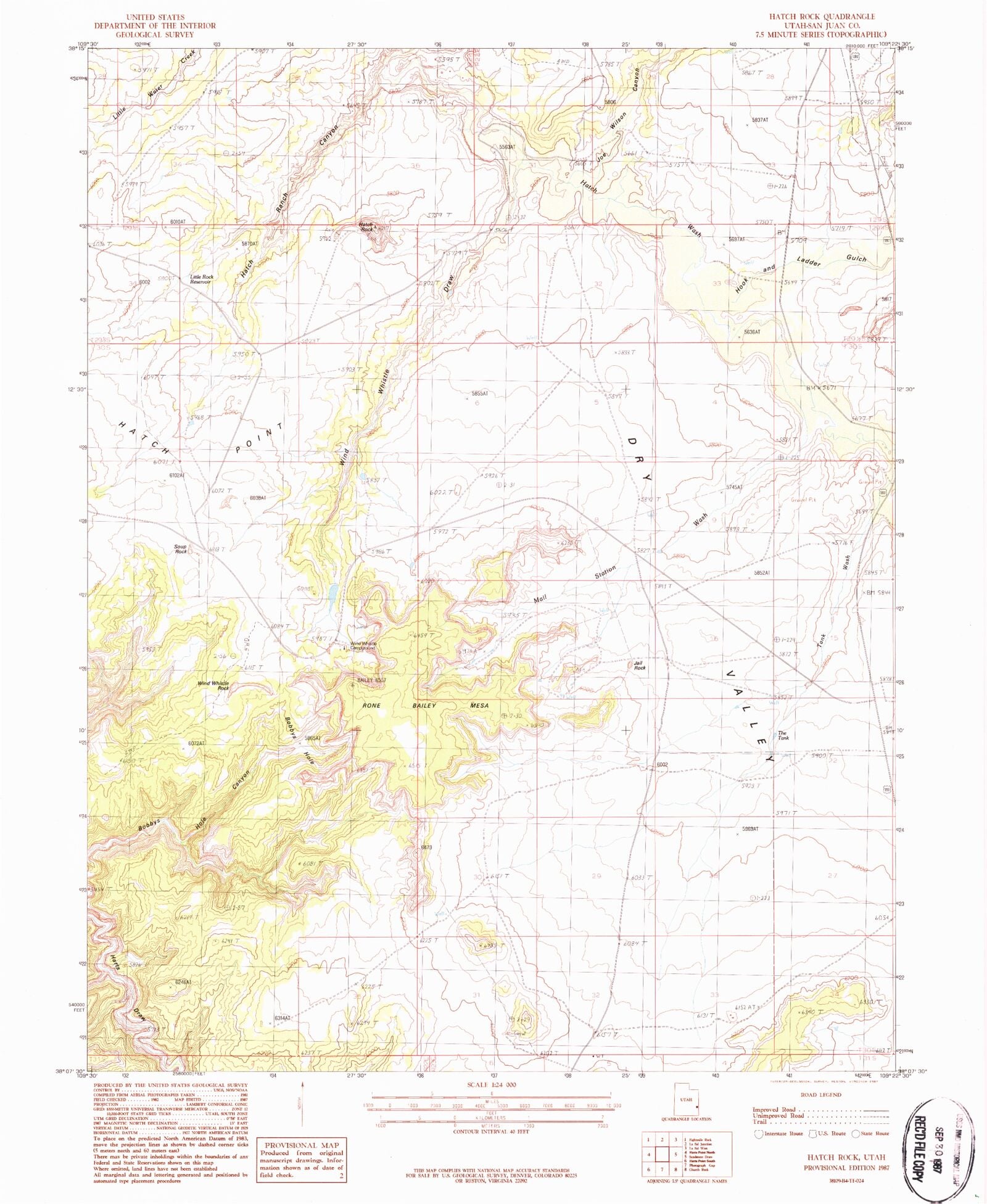 Classic USGS Hatch Rock Utah 7.5'x7.5' Topo Map – MyTopo Map Store