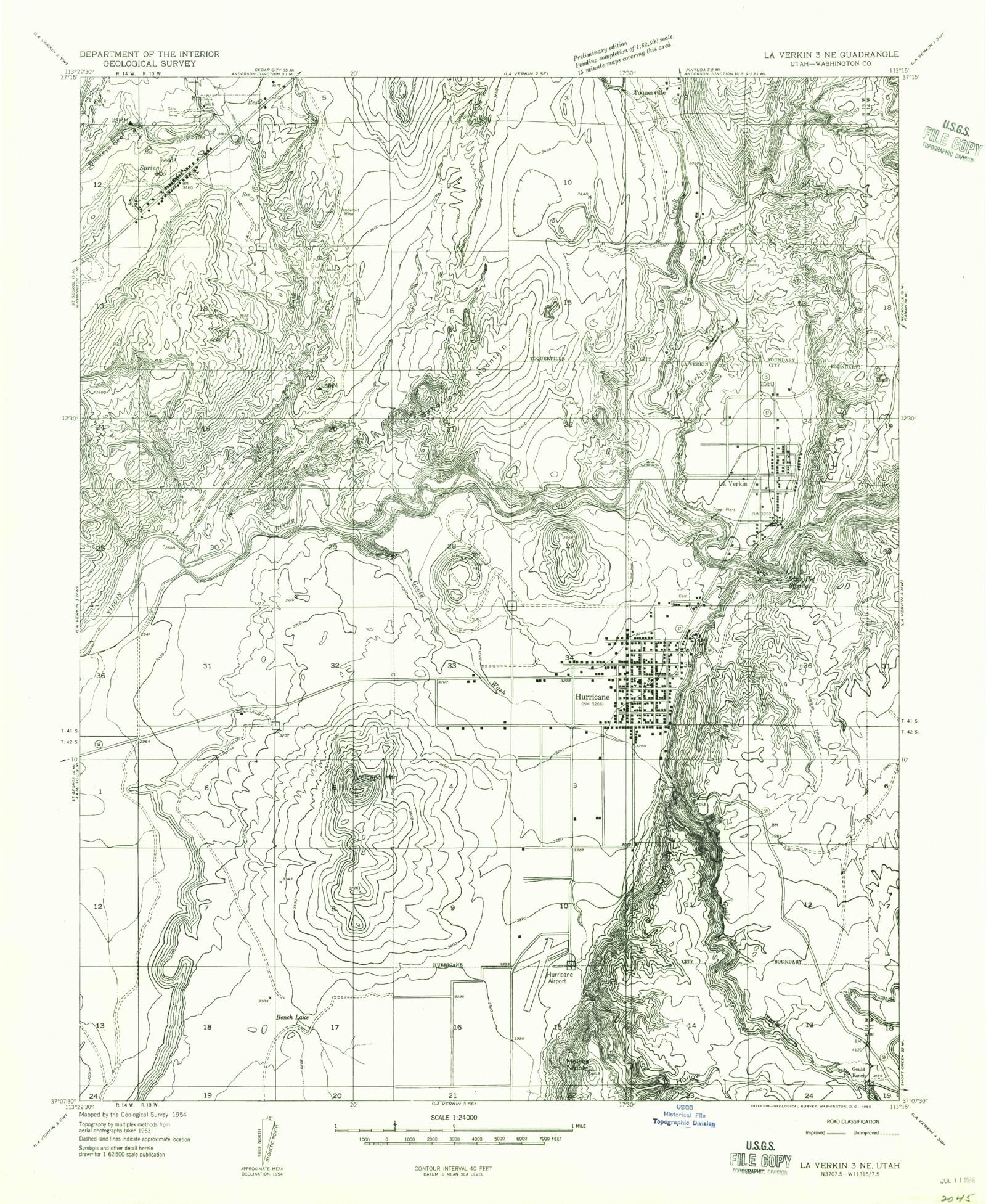 Classic USGS Hurricane Utah 7.5'x7.5' Topo Map – MyTopo Map Store