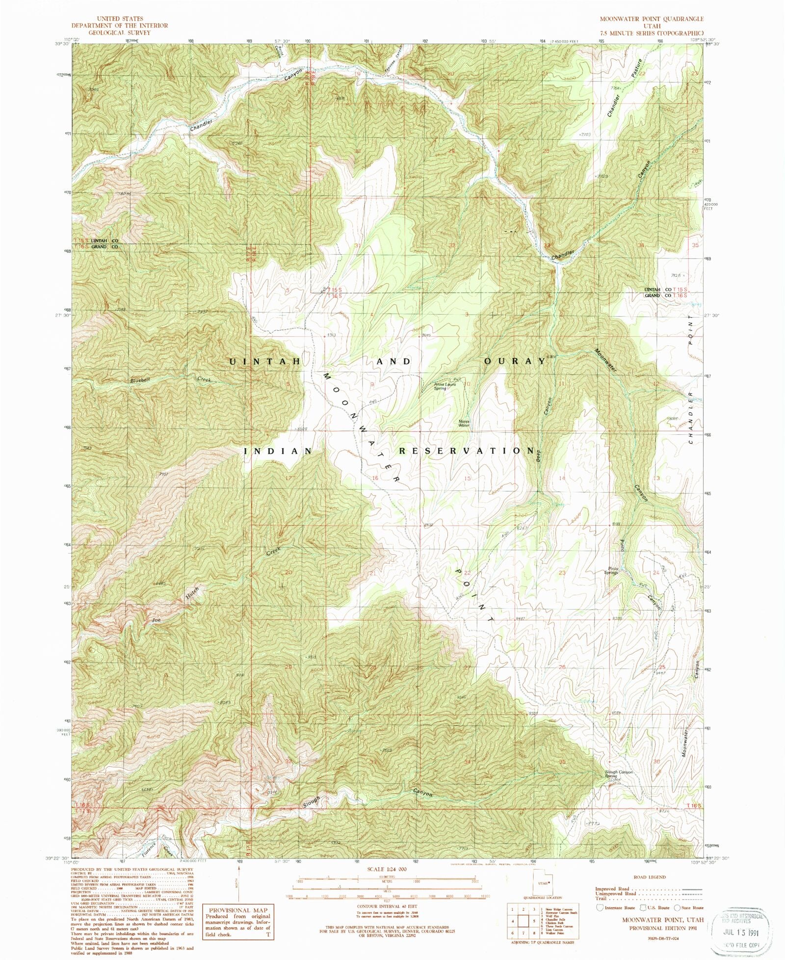 Classic USGS Moonwater Point Utah 7.5'x7.5' Topo Map – MyTopo Map Store