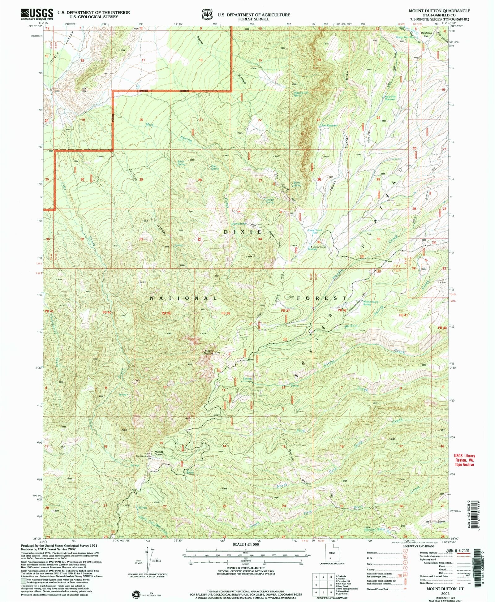 Classic USGS Mount Dutton Utah 7.5'x7.5' Topo Map – MyTopo Map Store