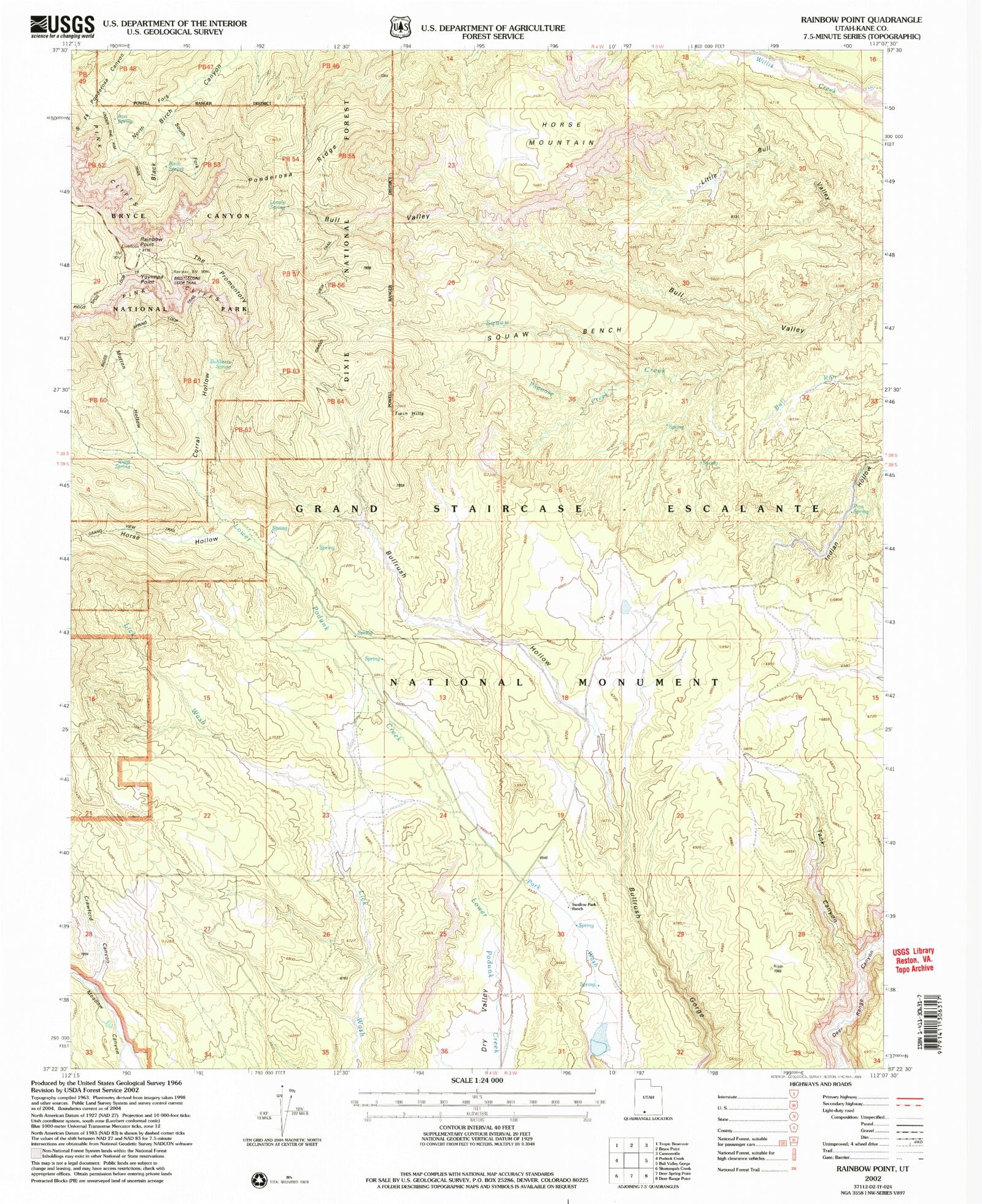 Classic USGS Rainbow Point Utah 7.5'x7.5' Topo Map – MyTopo Map Store