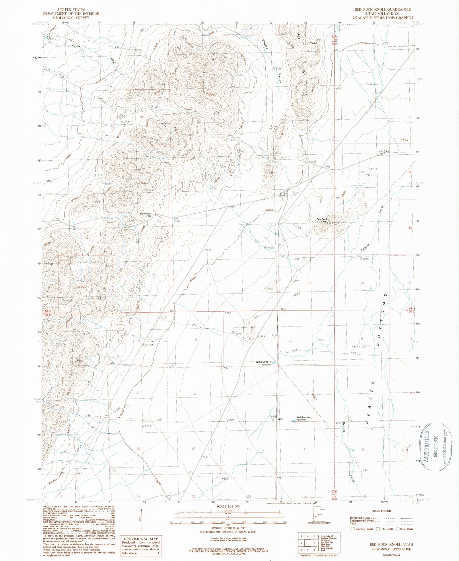 Classic USGS Red Rock Knoll Utah 7.5'x7.5' Topo Map – MyTopo Map Store