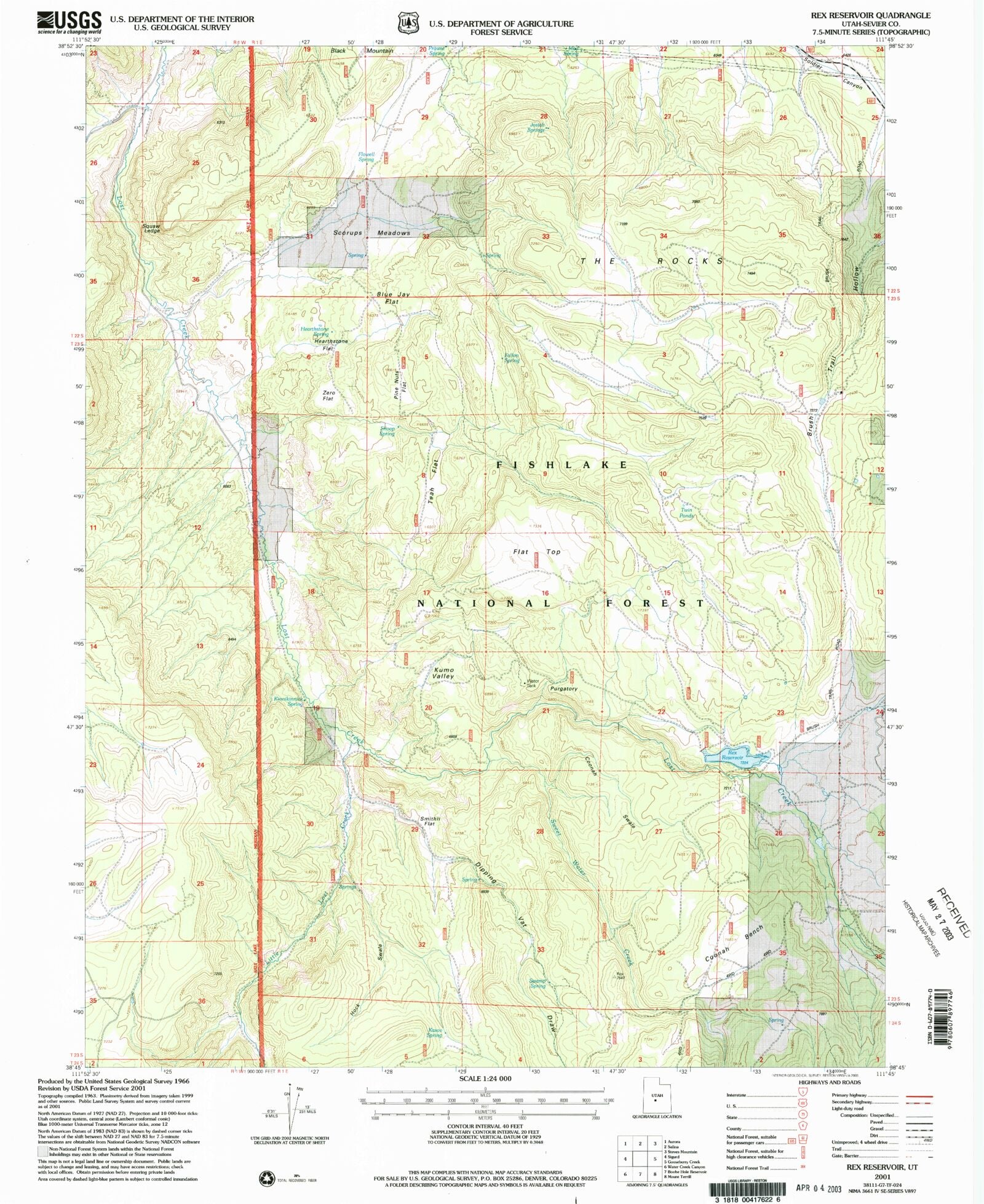 Classic USGS Rex Reservoir Utah 7.5'x7.5' Topo Map – MyTopo Map Store