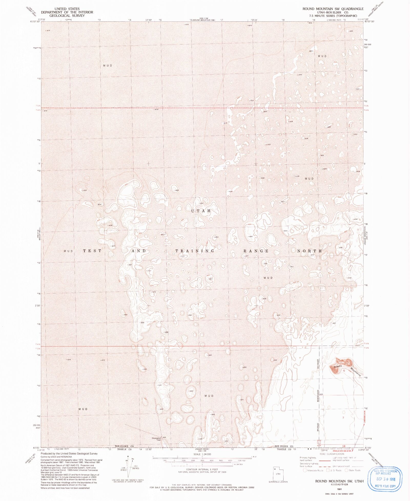 Classic USGS Round Mountain SW Utah 7.5'x7.5' Topo Map – MyTopo Map Store