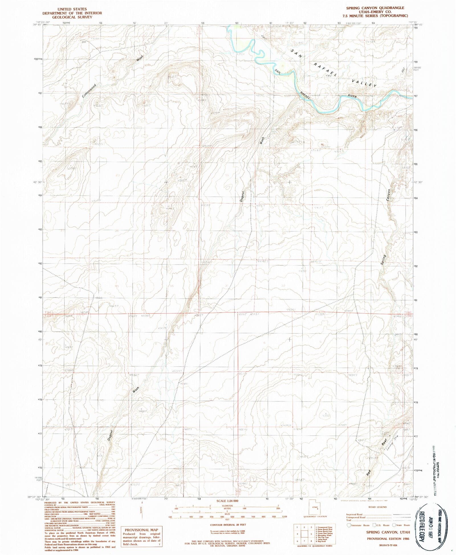 Classic USGS Spring Canyon Utah 7.5'x7.5' Topo Map – MyTopo Map Store