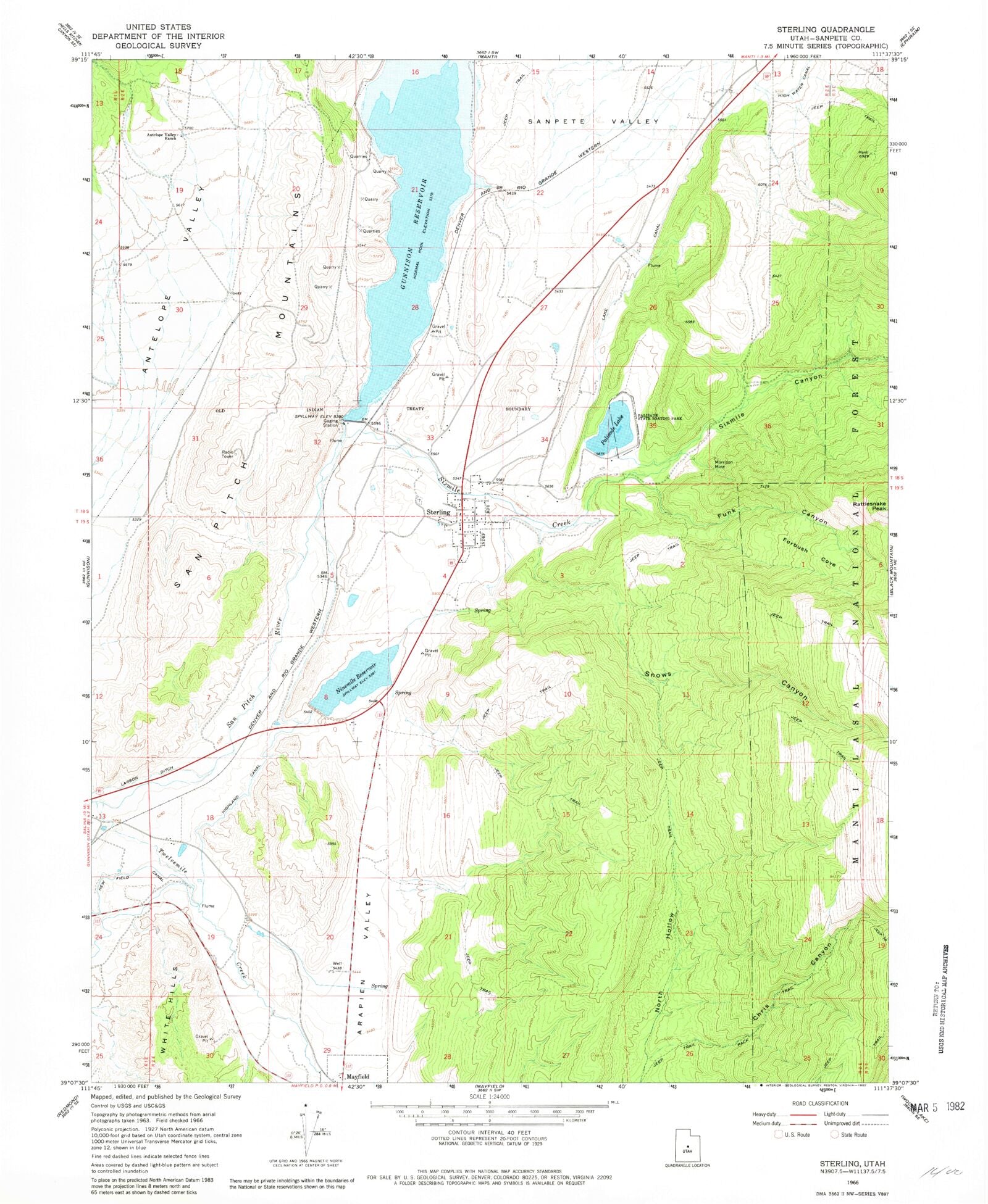 Classic USGS Sterling Utah 7.5'x7.5' Topo Map – MyTopo Map Store
