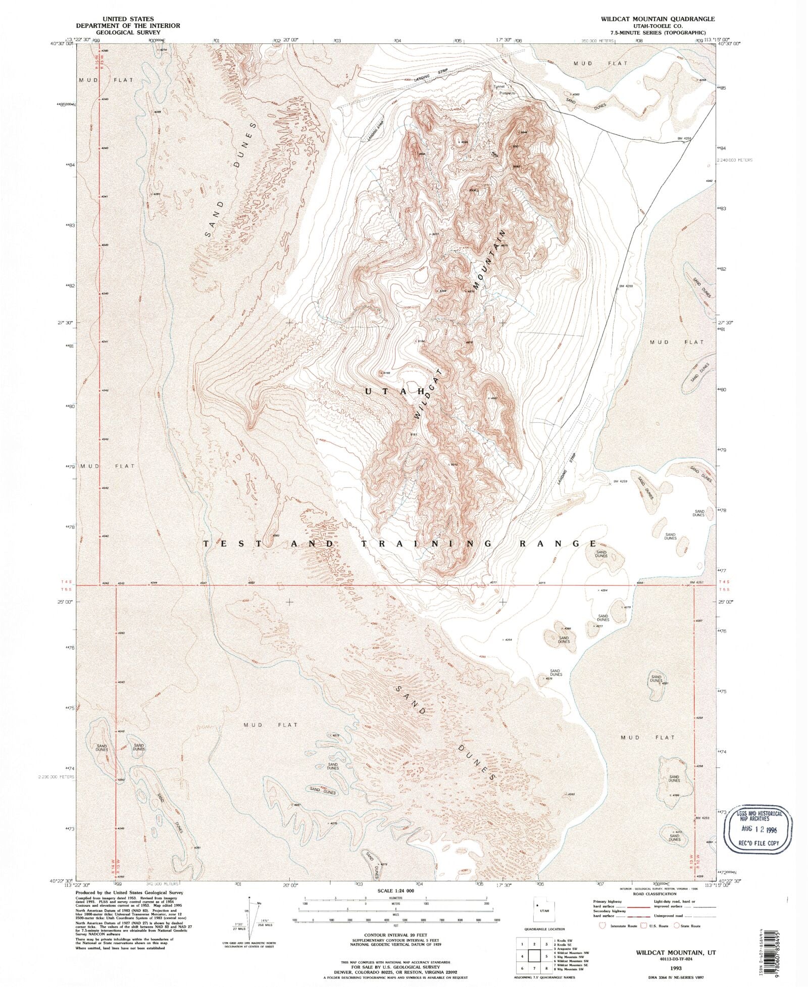 Classic USGS Wildcat Mountain Utah 7.5'x7.5' Topo Map – MyTopo Map Store