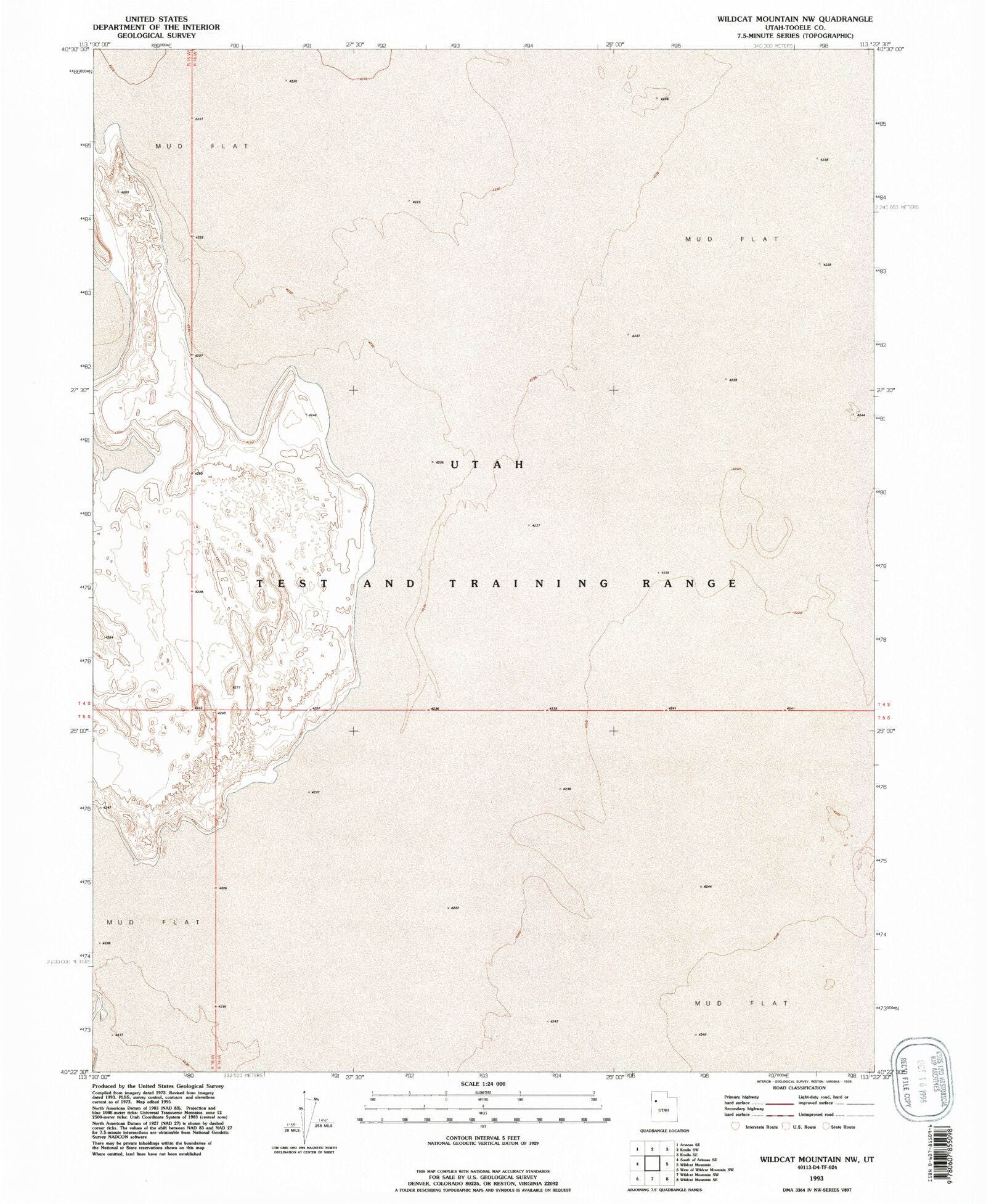 Classic USGS Wildcat Mountain NW Utah 7.5'x7.5' Topo Map – MyTopo Map Store