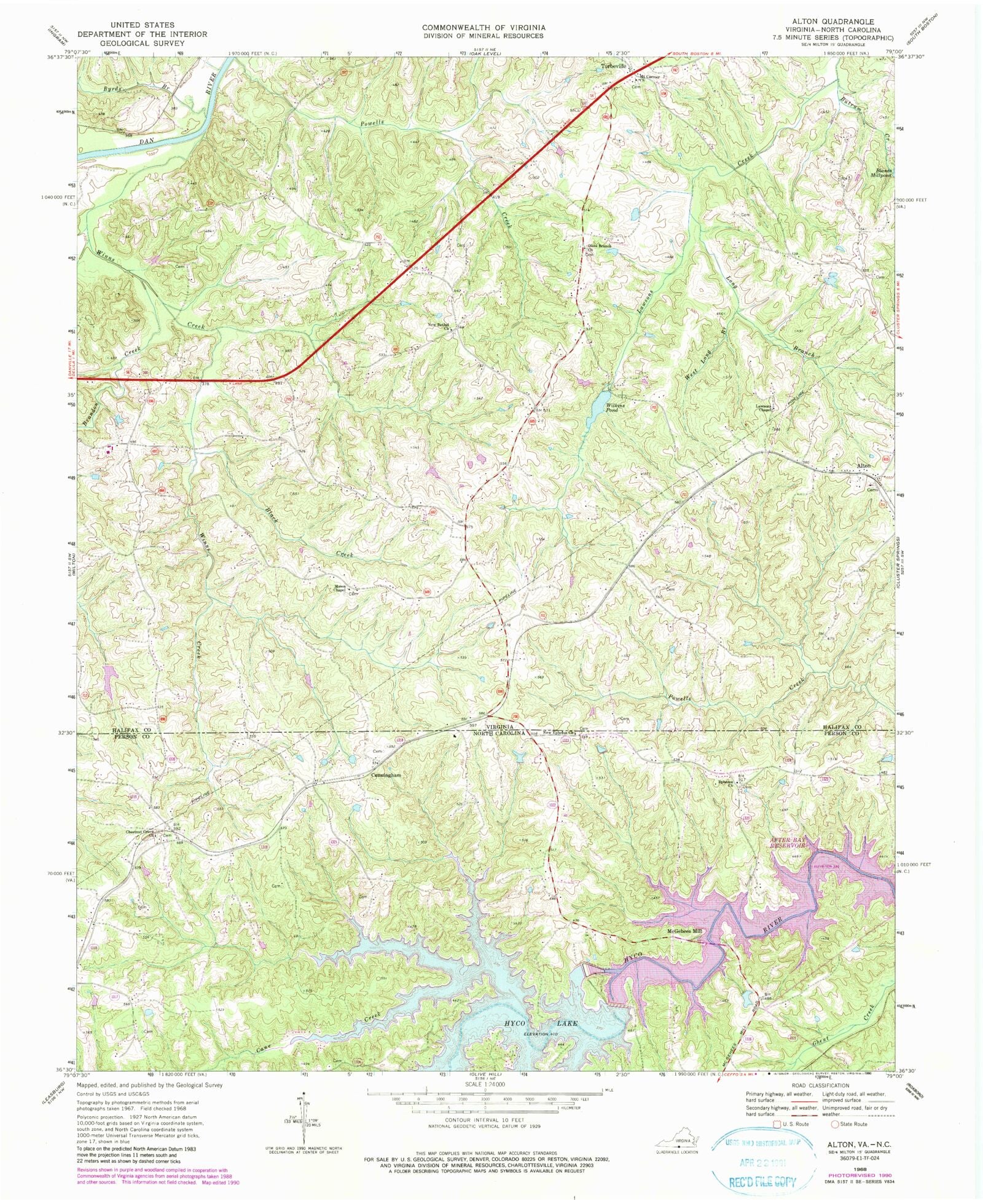 Classic USGS Alton Virginia 7.5'x7.5' Topo Map – MyTopo Map Store