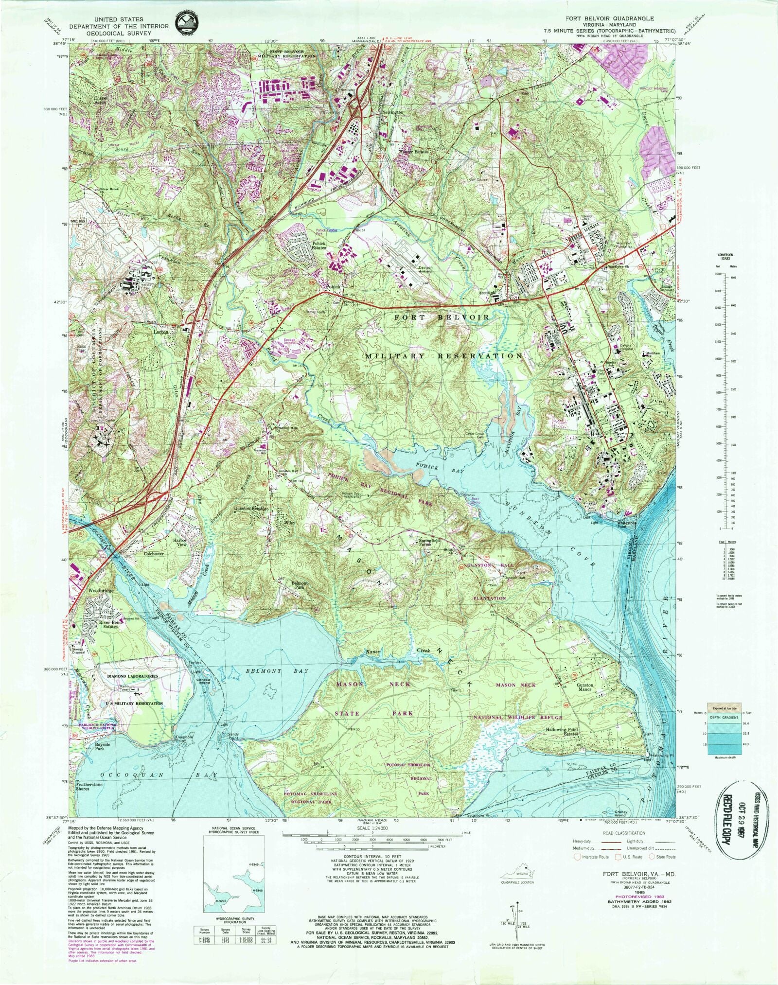 Classic USGS Fort Belvoir Virginia 7.5'x7.5' Topo Map – MyTopo Map Store
