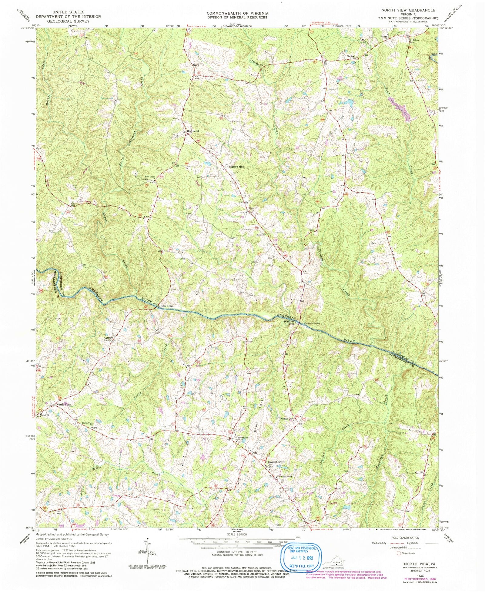 Classic USGS North View Virginia 7.5'x7.5' Topo Map – MyTopo Map Store