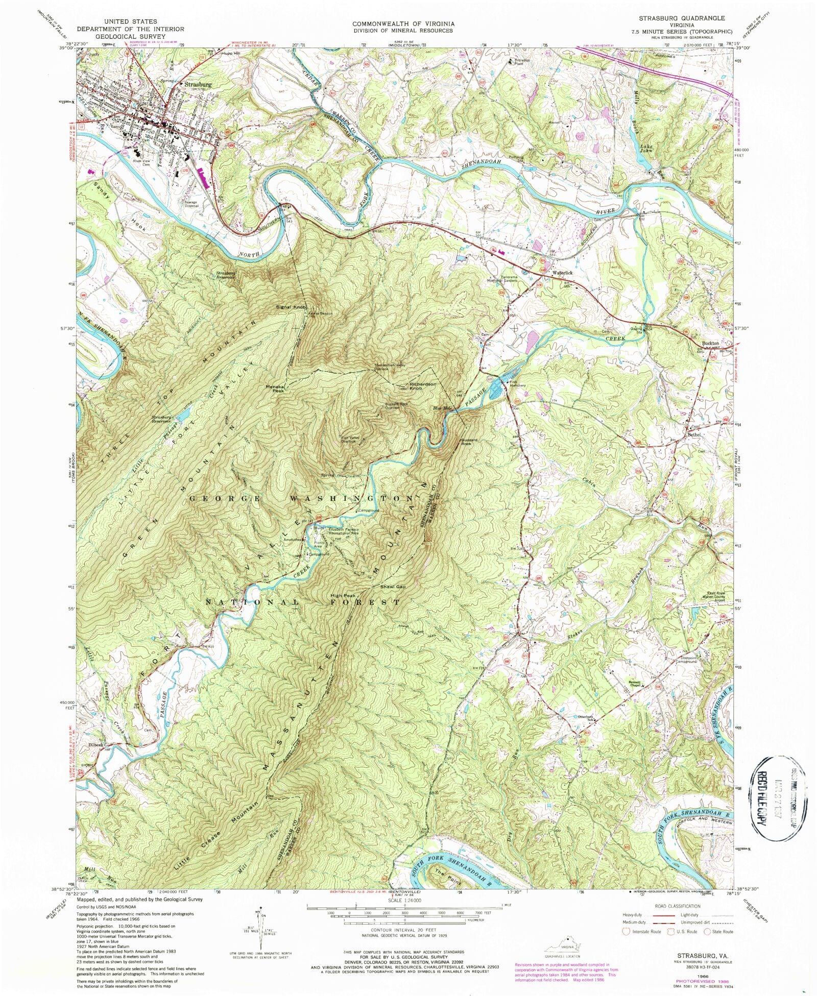 USGS Classic Strasburg Virginia 7.5'x7.5' Topo Map – MyTopo Map Store