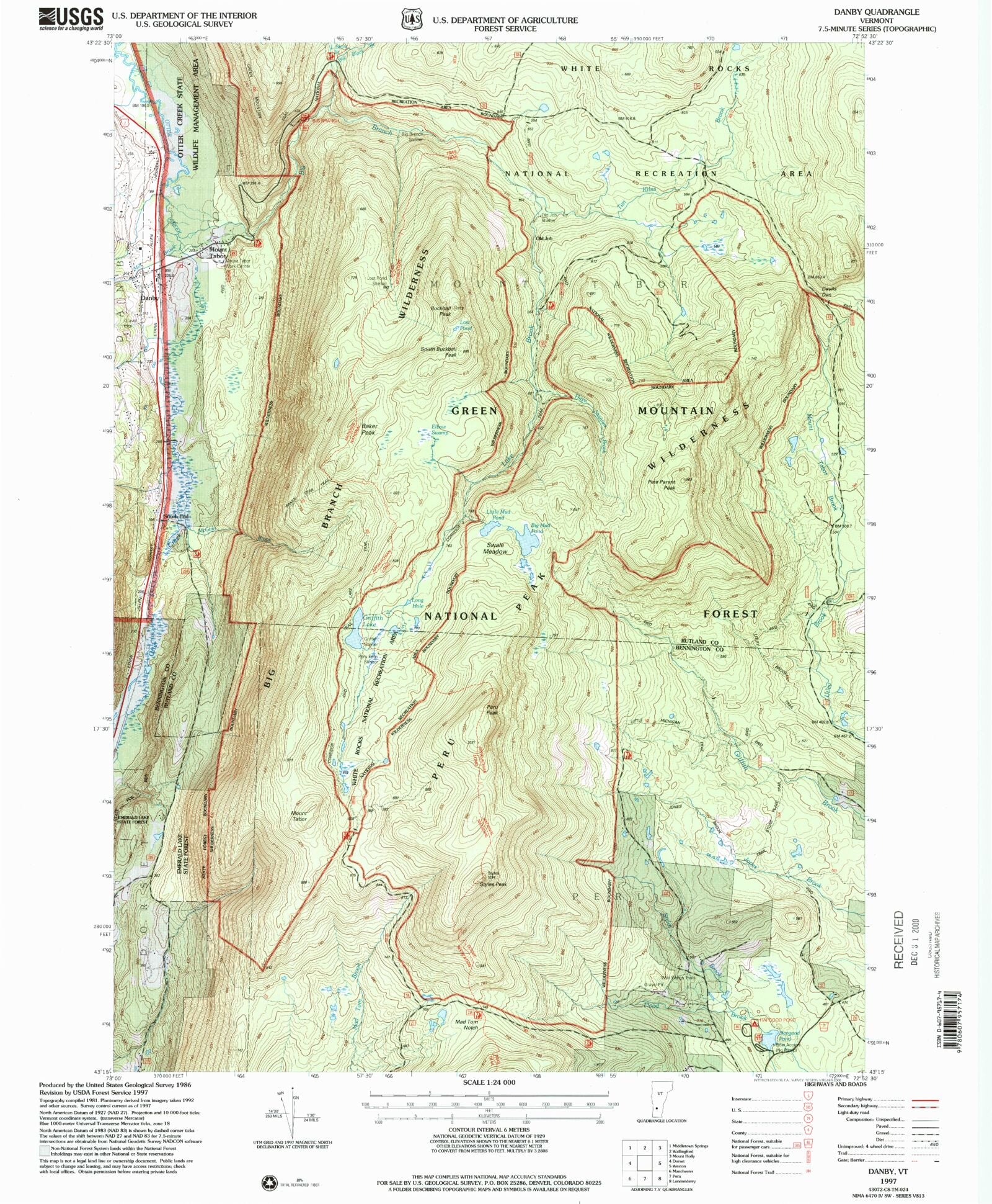 Classic USGS Danby Vermont 7.5'x7.5' Topo Map – MyTopo Map Store