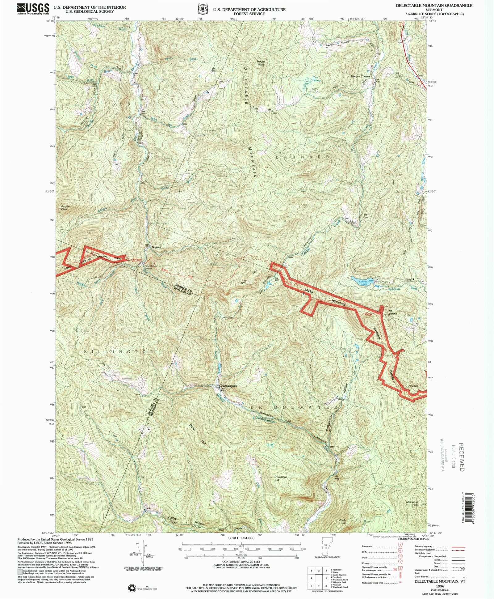 Classic USGS Delectable Mountain Vermont 7.5'x7.5' Topo Map – MyTopo ...