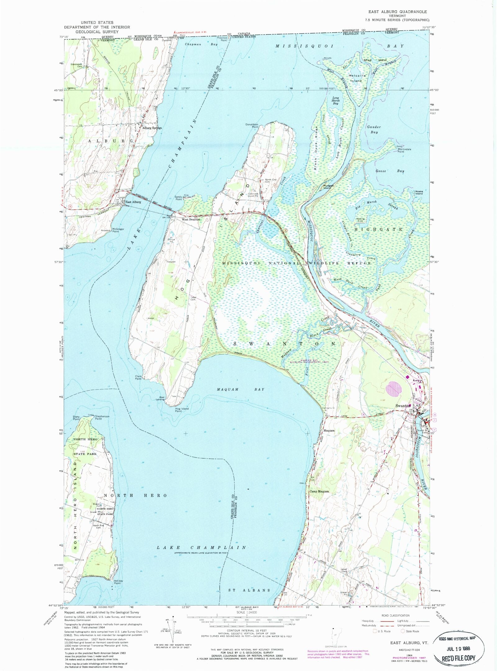 Classic USGS East Alburg Vermont 7.5'x7.5' Topo Map – MyTopo Map Store