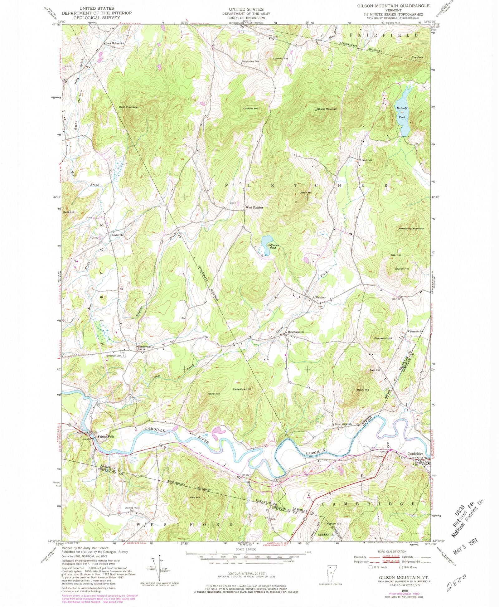 Classic USGS Gilson Mountain Vermont 7.5'x7.5' Topo Map – MyTopo Map Store