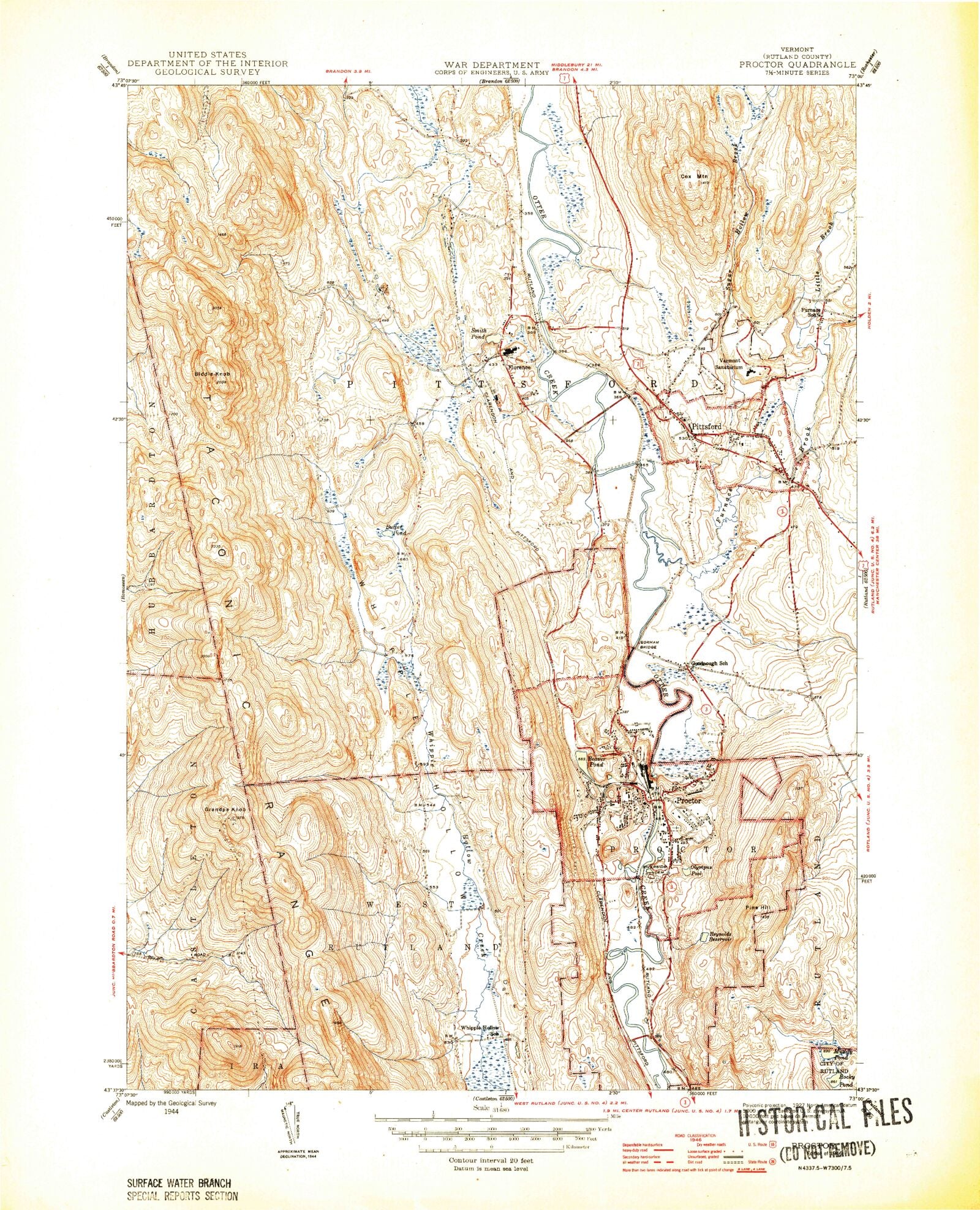 Classic USGS Proctor Vermont 7.5'x7.5' Topo Map – MyTopo Map Store