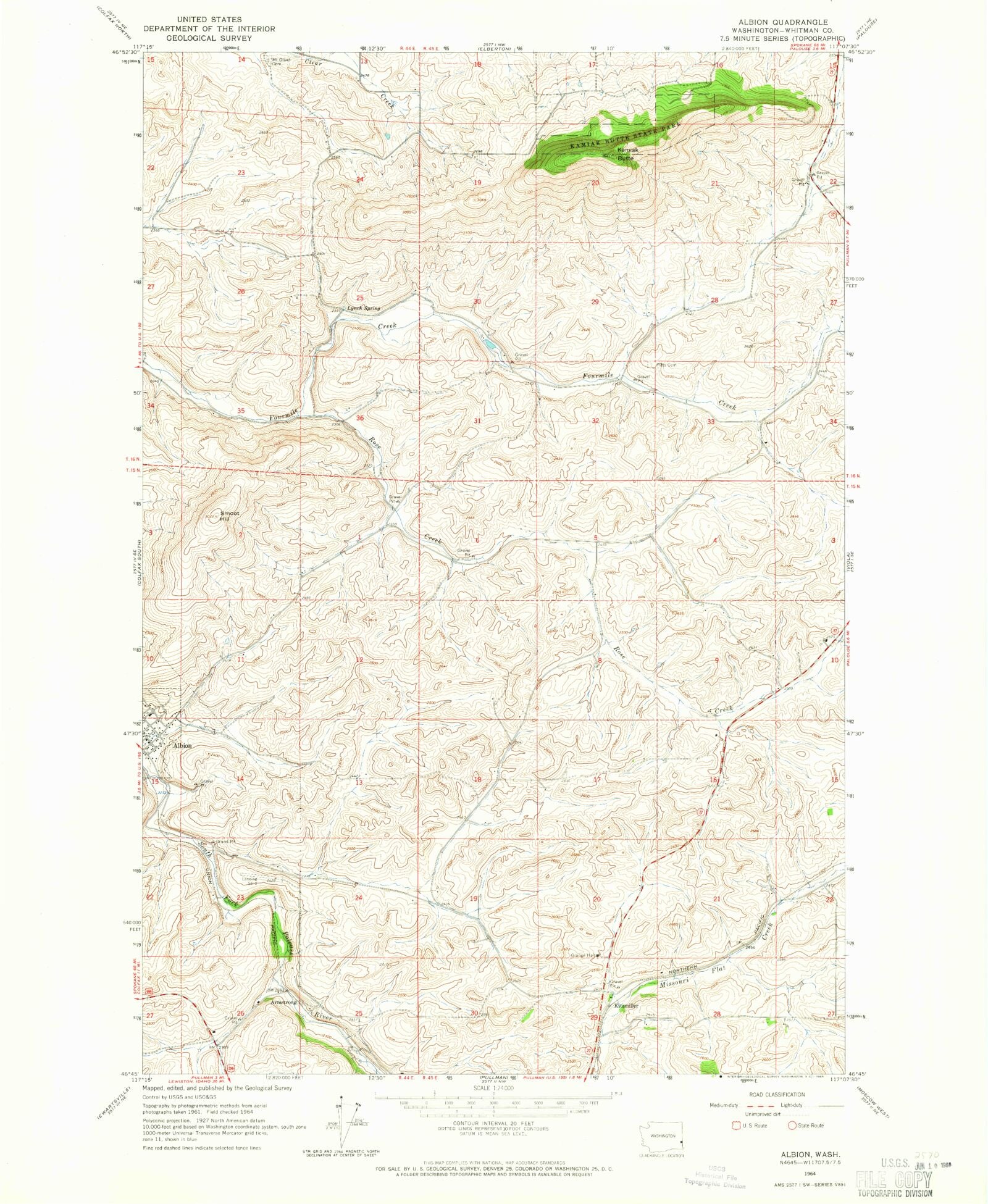 Classic USGS Albion Washington 7.5'x7.5' Topo Map – MyTopo Map Store