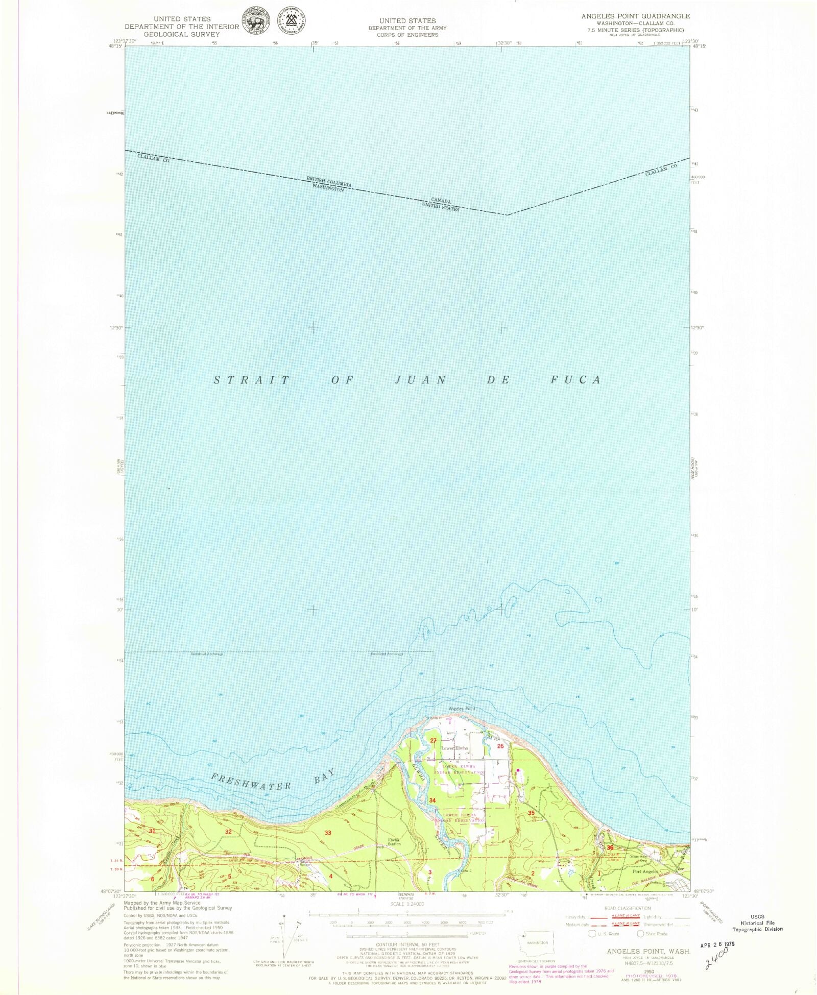 Classic USGS Angeles Point Washington 7.5'x7.5' Topo Map – MyTopo Map Store