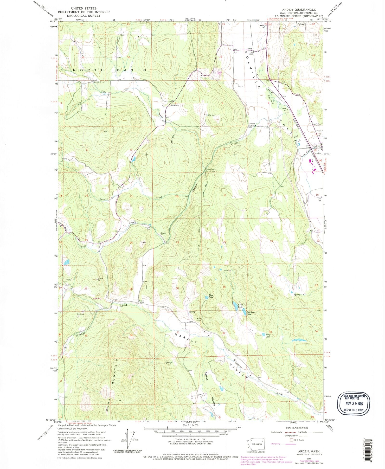Classic USGS Arden Washington 7.5'x7.5' Topo Map – MyTopo Map Store