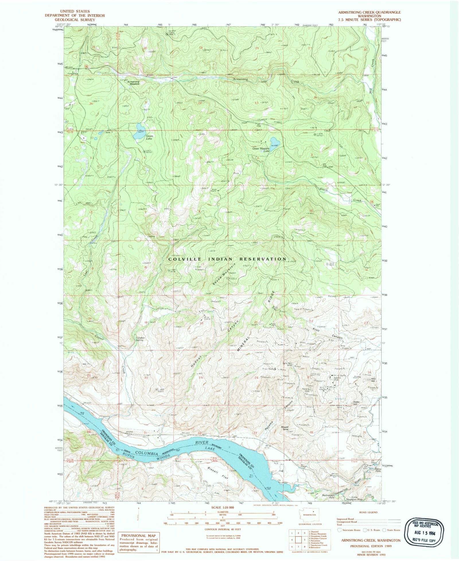 Classic USGS Armstrong Creek Washington 7.5'x7.5' Topo Map – MyTopo Map ...