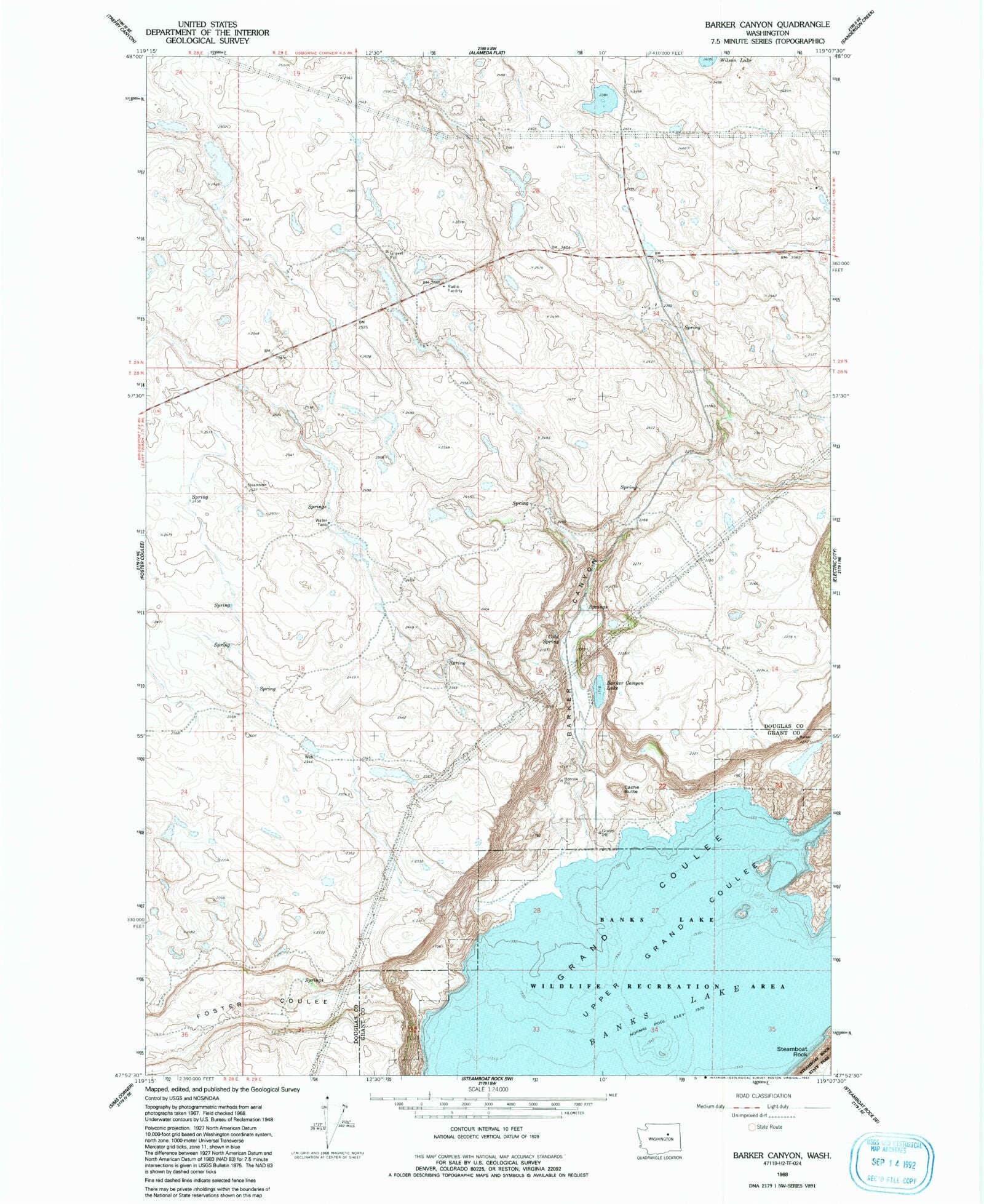 Classic USGS Barker Canyon Washington 7.5'x7.5' Topo Map – MyTopo Map Store