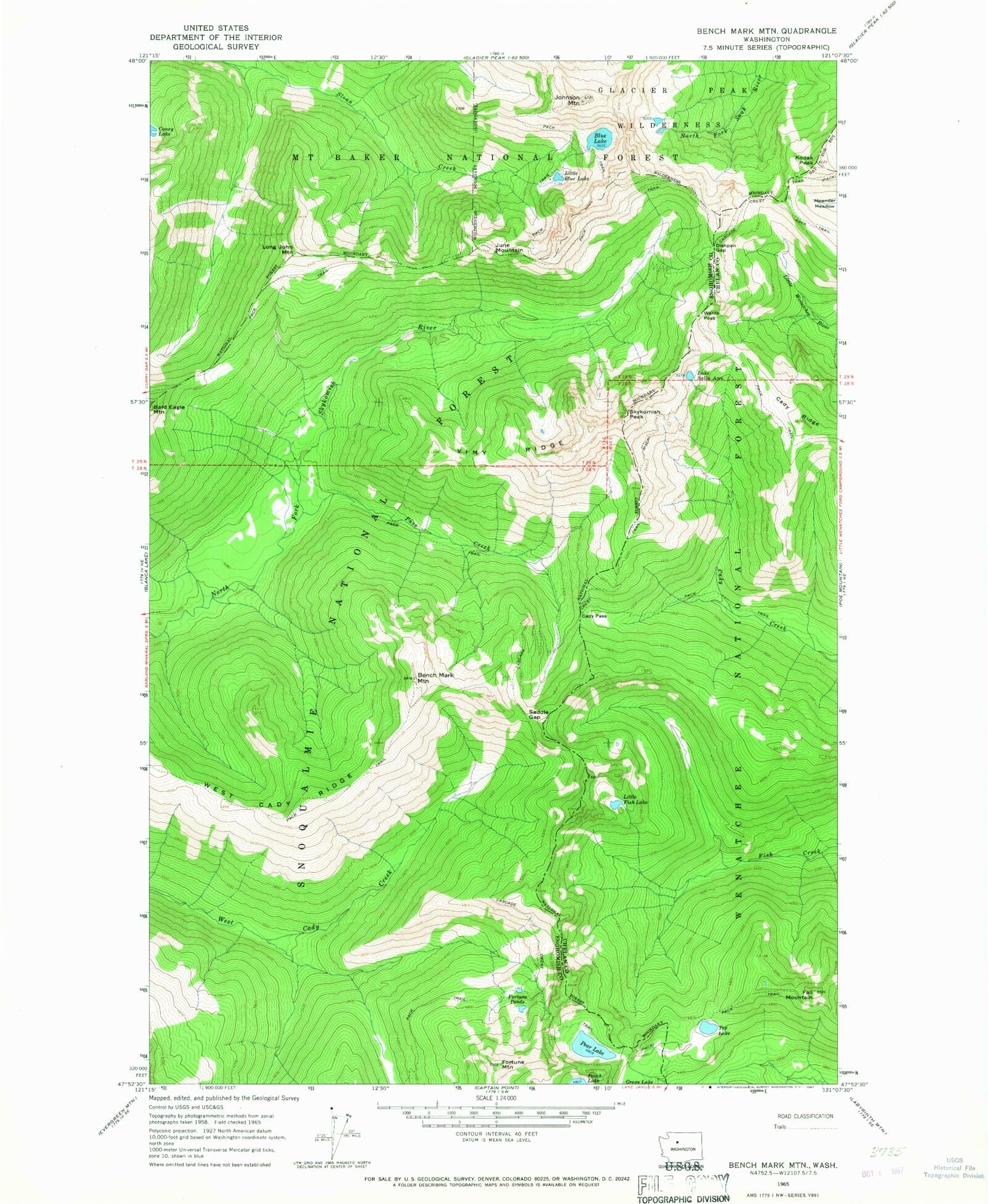 Classic USGS Benchmark Mountain Washington 7.5'x7.5' Topo Map – MyTopo ...