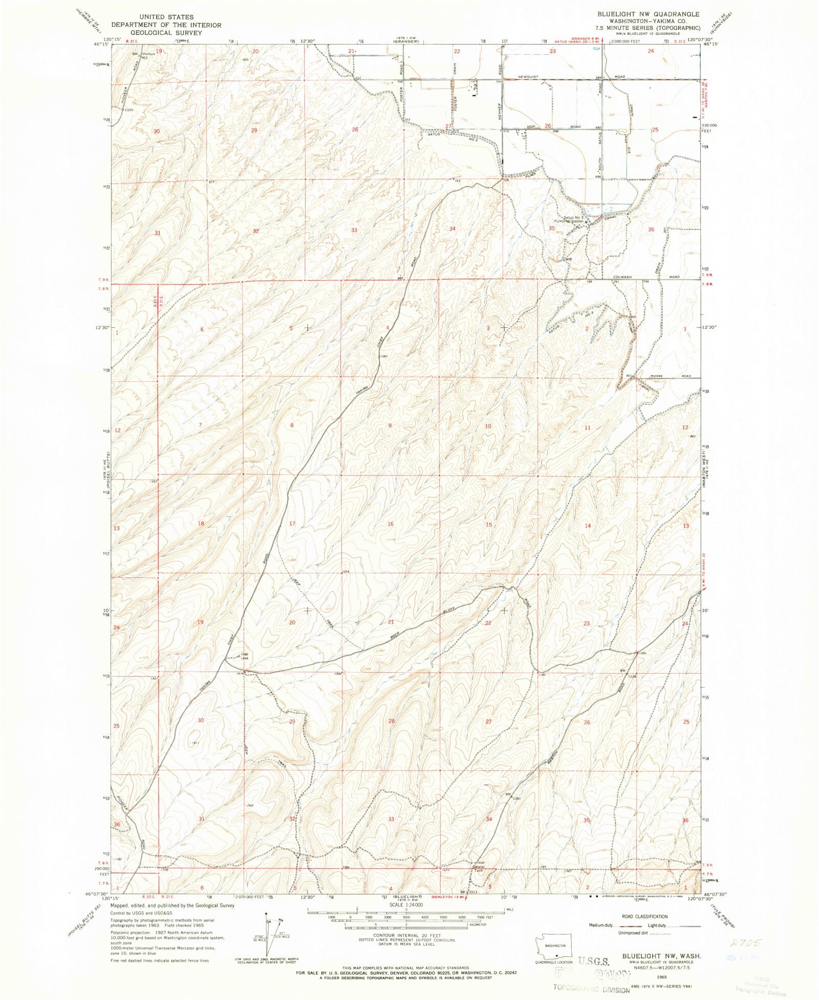 Classic USGS Bluelight NW Washington 7.5'x7.5' Topo Map – MyTopo Map Store