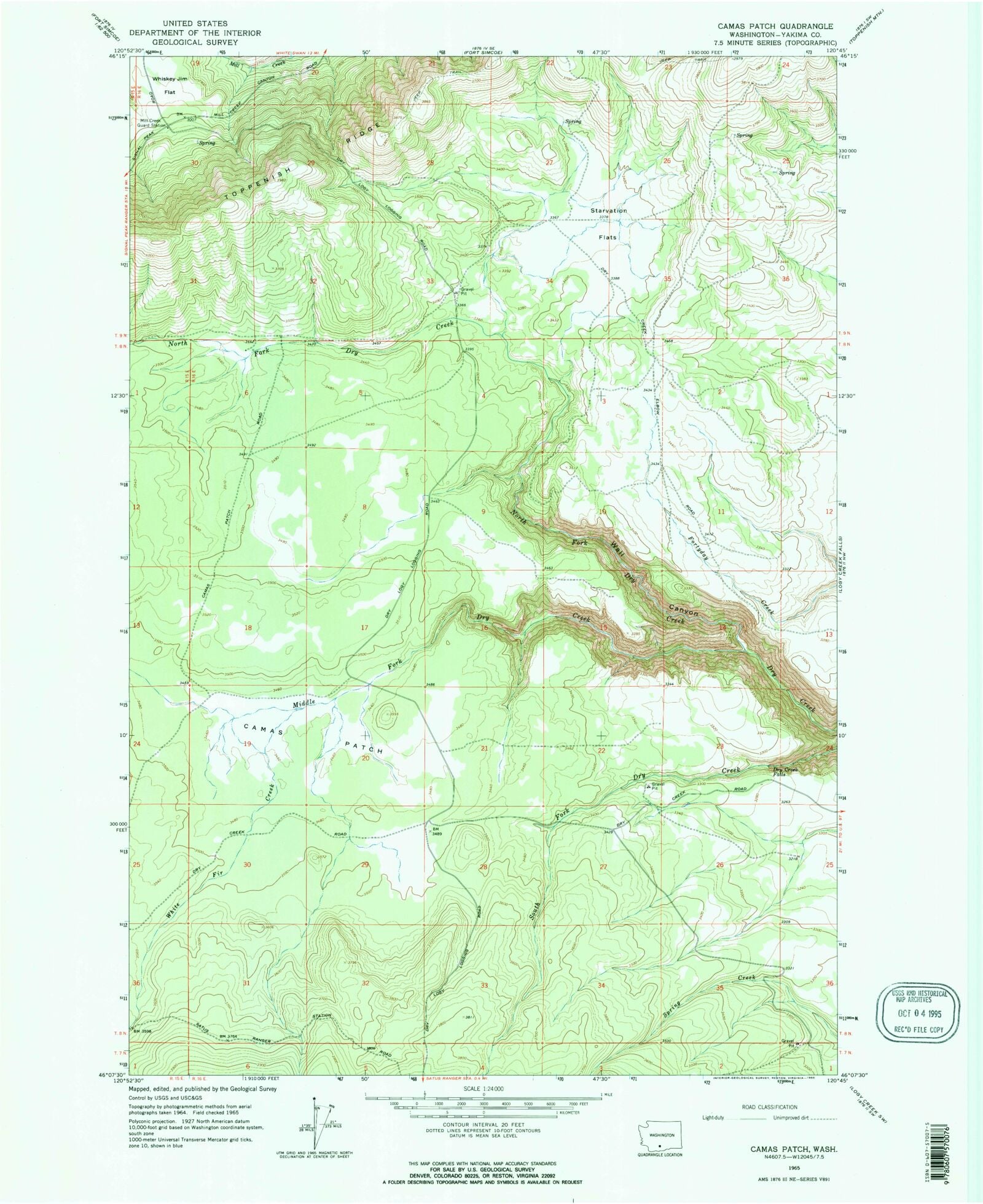 Classic USGS Camas Patch Washington 7.5'x7.5' Topo Map – MyTopo Map Store