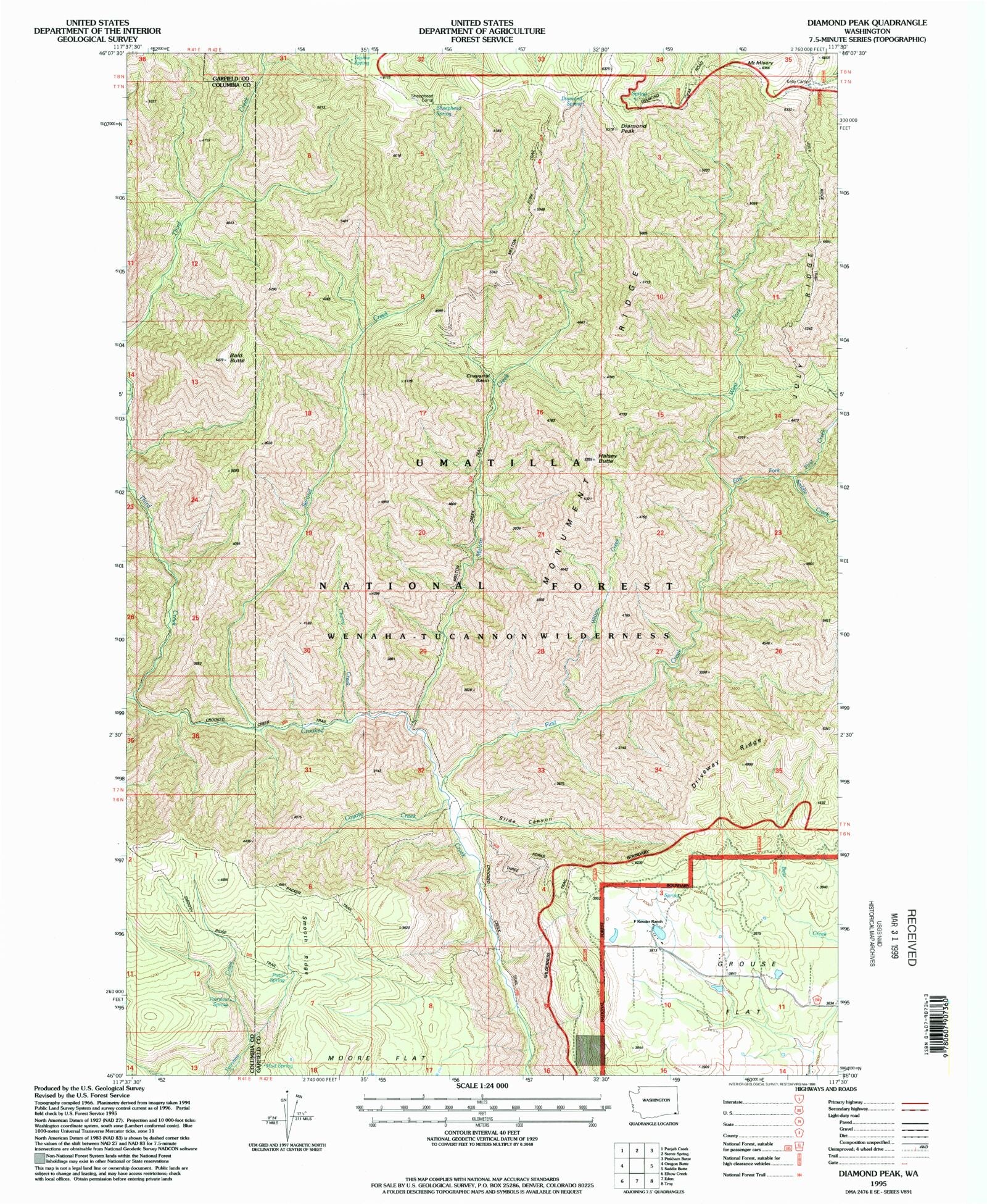 Classic USGS Diamond Peak Washington 7.5'x7.5' Topo Map – MyTopo Map Store