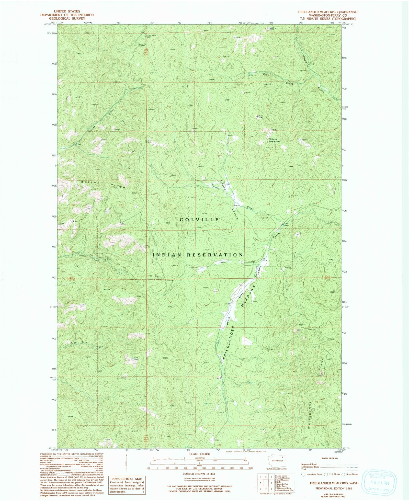 Classic USGS Friedlander Meadows Washington 7.5'x7.5' Topo Map – MyTopo ...