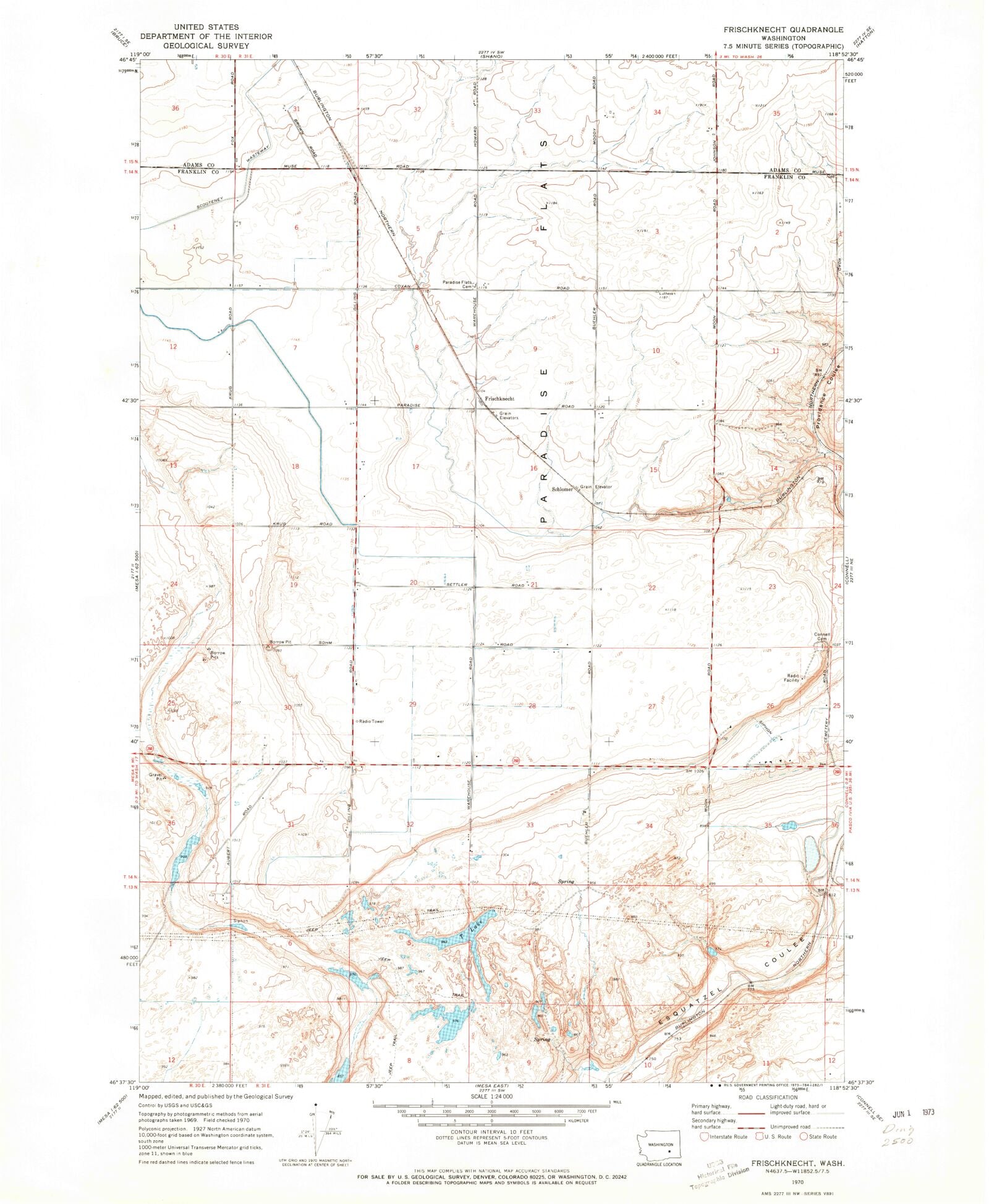 Classic USGS Frischknecht Washington 7.5'x7.5' Topo Map – MyTopo Map Store