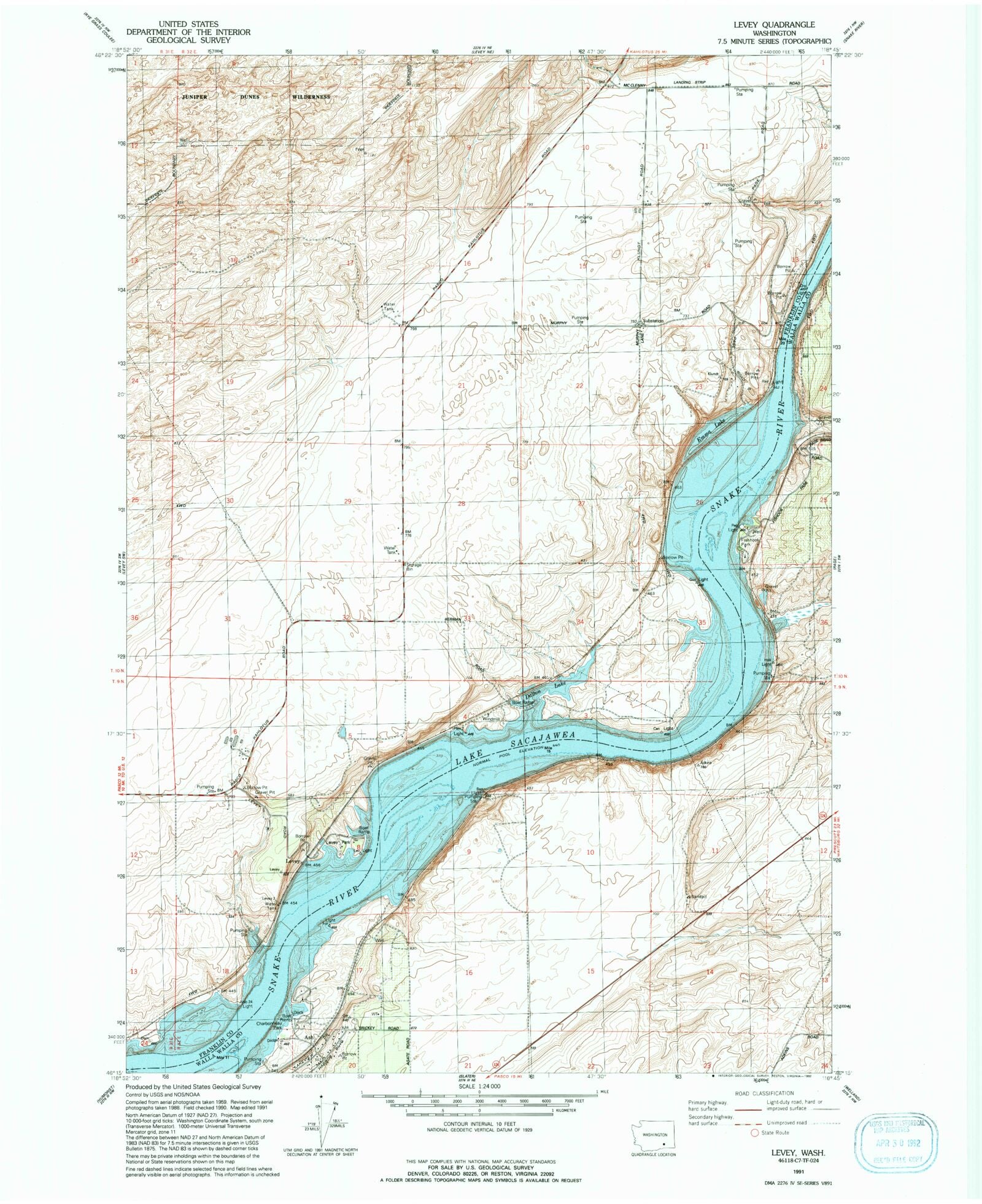Classic USGS Levey Washington 7.5'x7.5' Topo Map – MyTopo Map Store