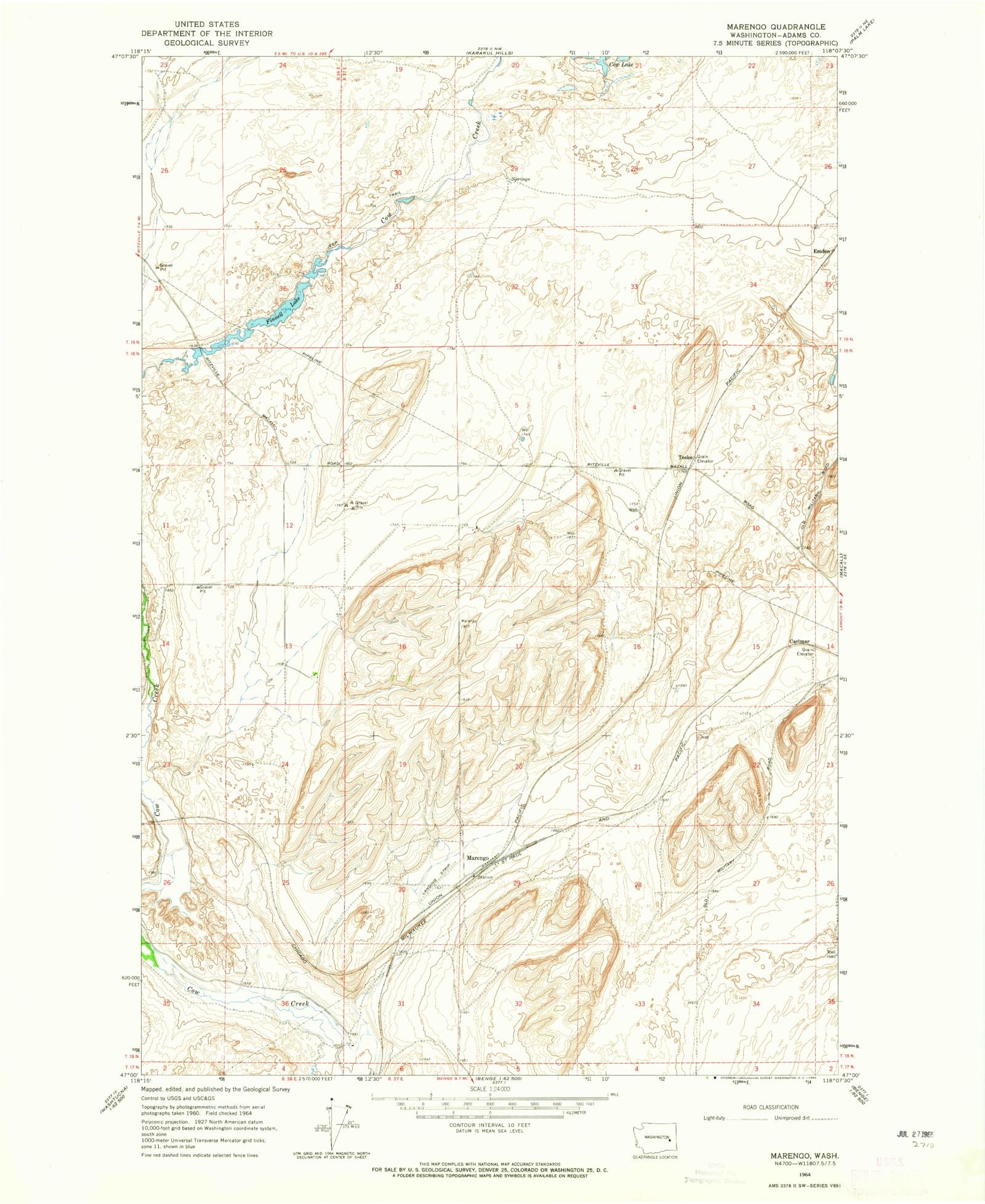Classic USGS Marengo Washington 7.5'x7.5' Topo Map – MyTopo Map Store