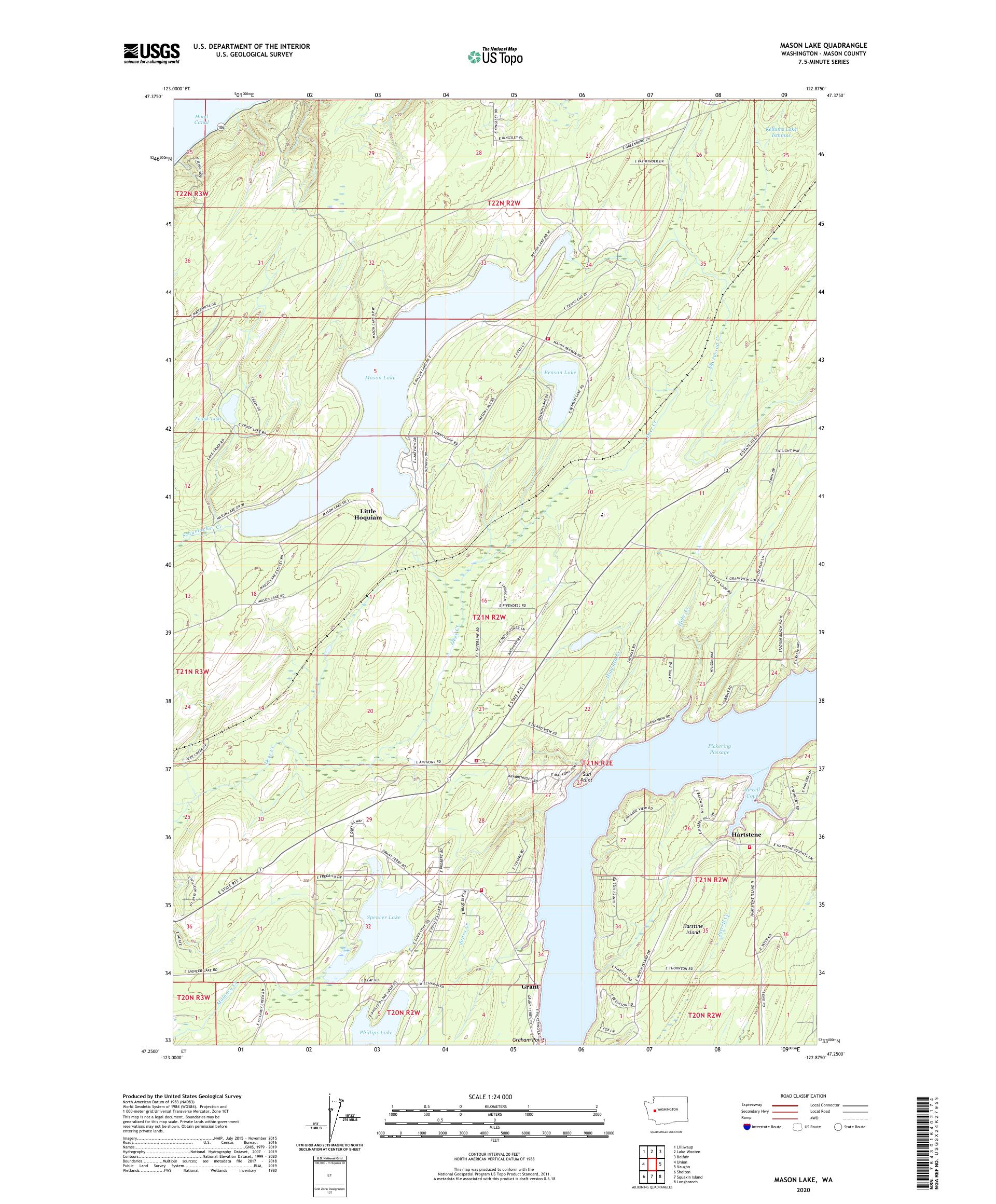 Mason Lake Washington Us Topo Map Mytopo Map Store