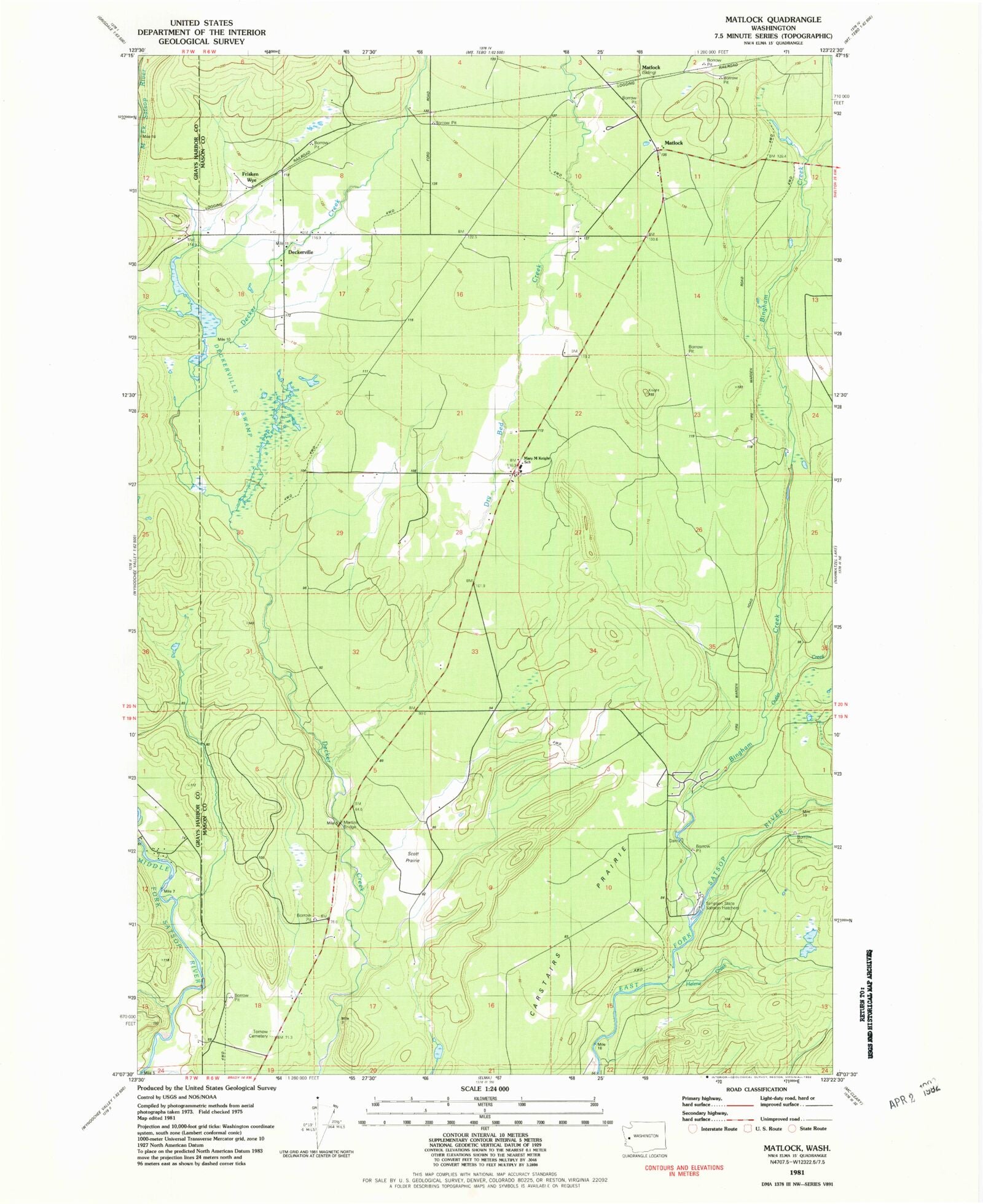 Classic USGS Matlock Washington 7.5'x7.5' Topo Map – MyTopo Map Store