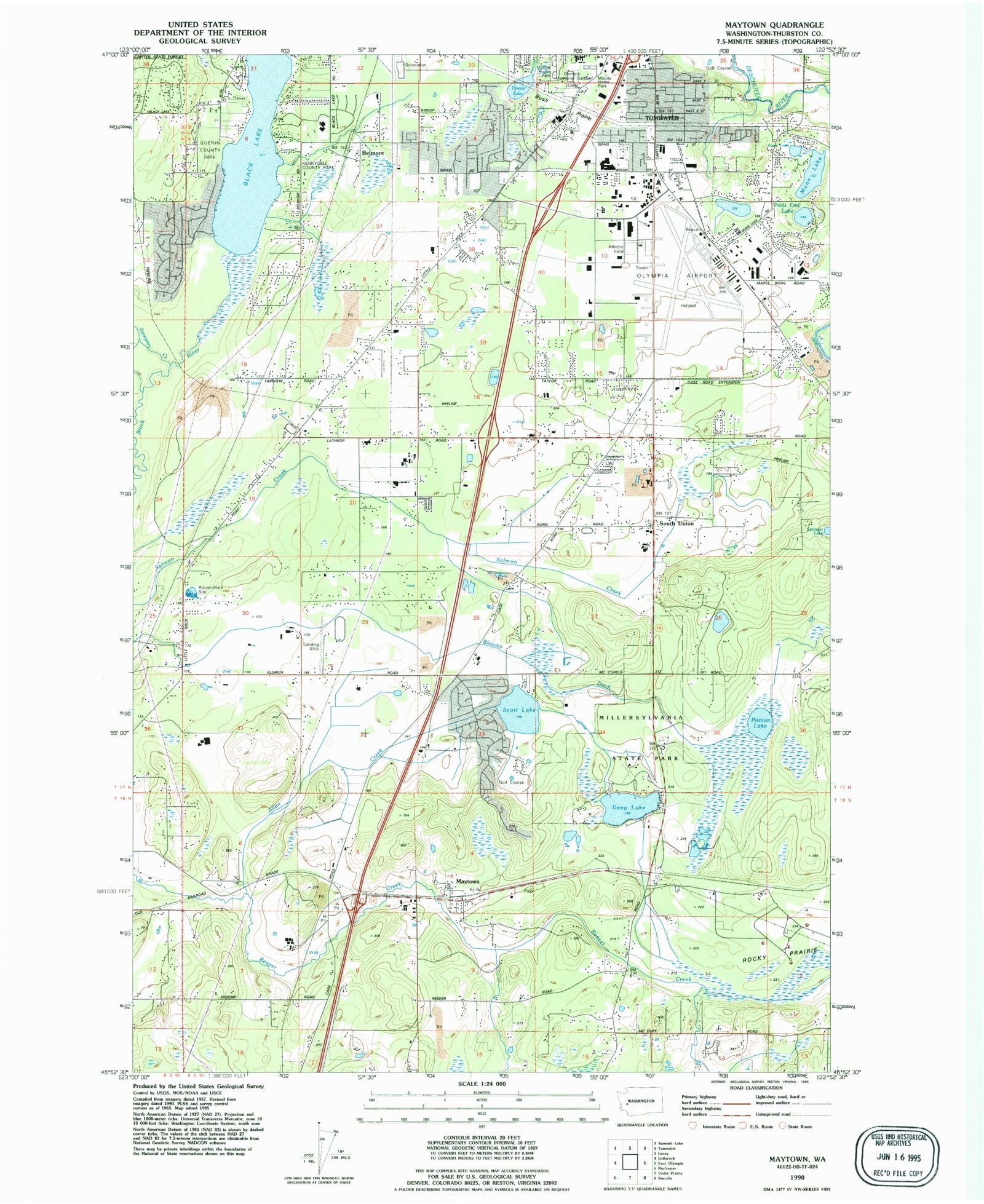Classic USGS Maytown Washington 7.5'x7.5' Topo Map – MyTopo Map Store