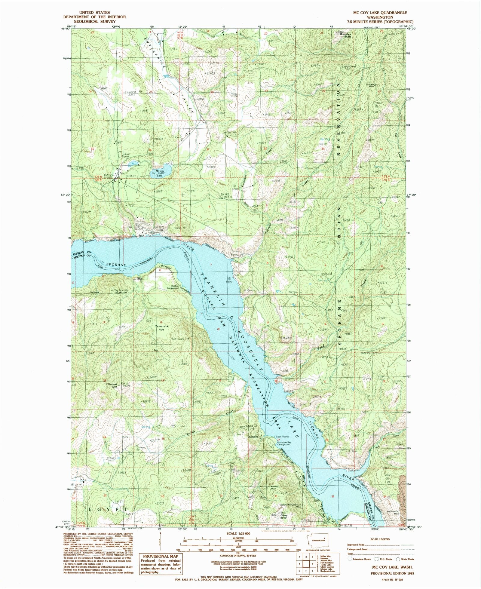 Classic USGS McCoy Lake Washington 7.5'x7.5' Topo Map – MyTopo Map Store